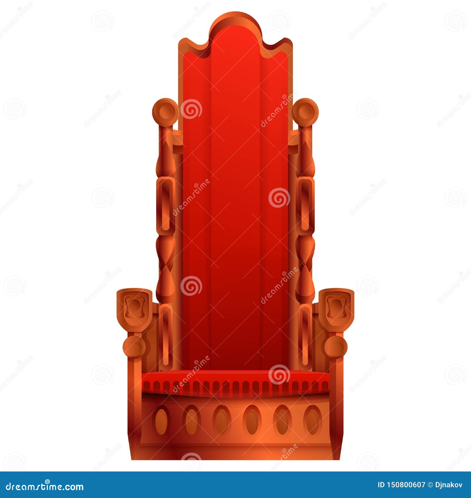 Throne Cartoon Landing Page, Warrior With Sword Vector Illustration ...