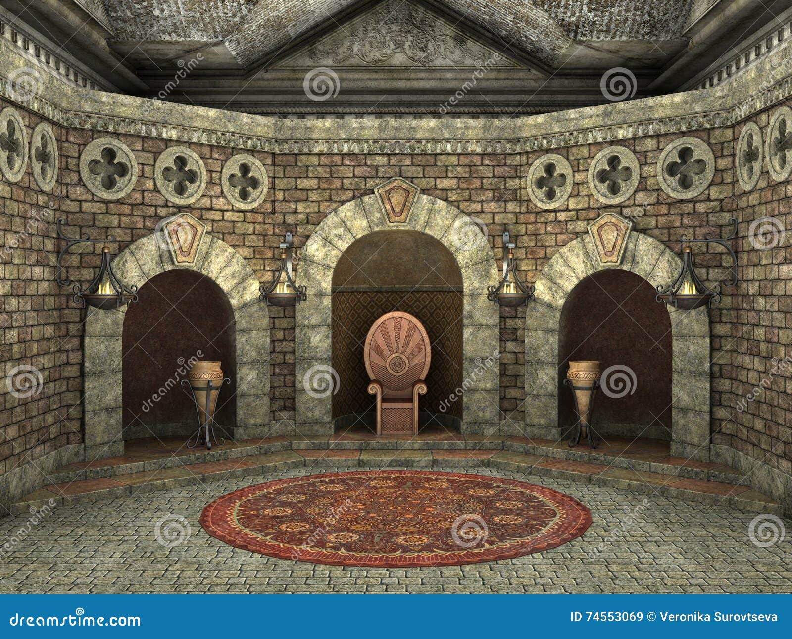 Royal throne chamber stock illustration. Illustration of empty - 74553069