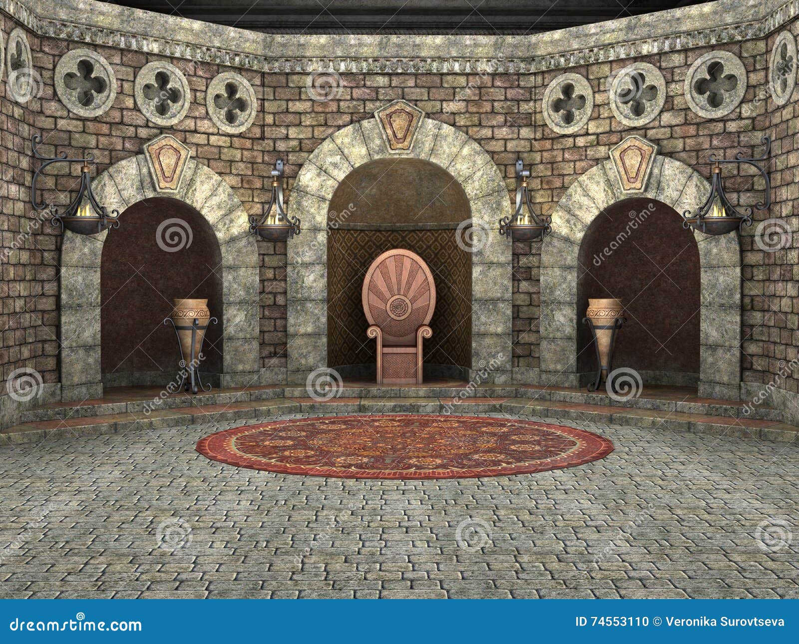 Two Of The Royal Throne Isolated On White Background. Vintage Interior ...