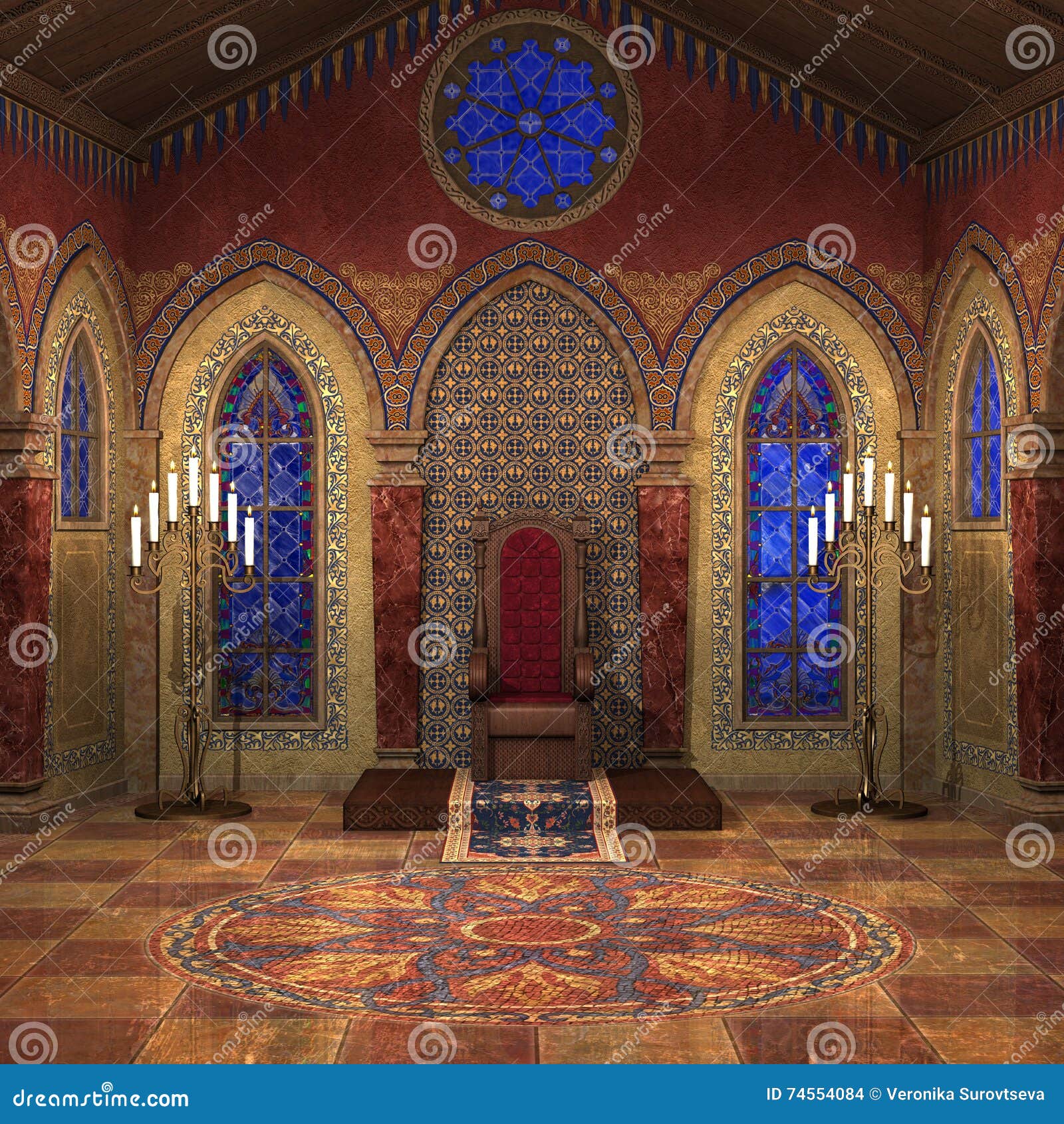 Royal throne chamber stock illustration. Illustration of luxury - 74554084
