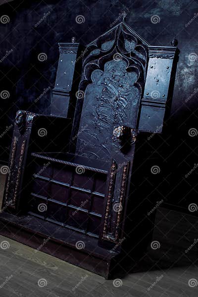 Royal Throne. Dark Gothic Throne, Side View Stock Photo - Image of ...