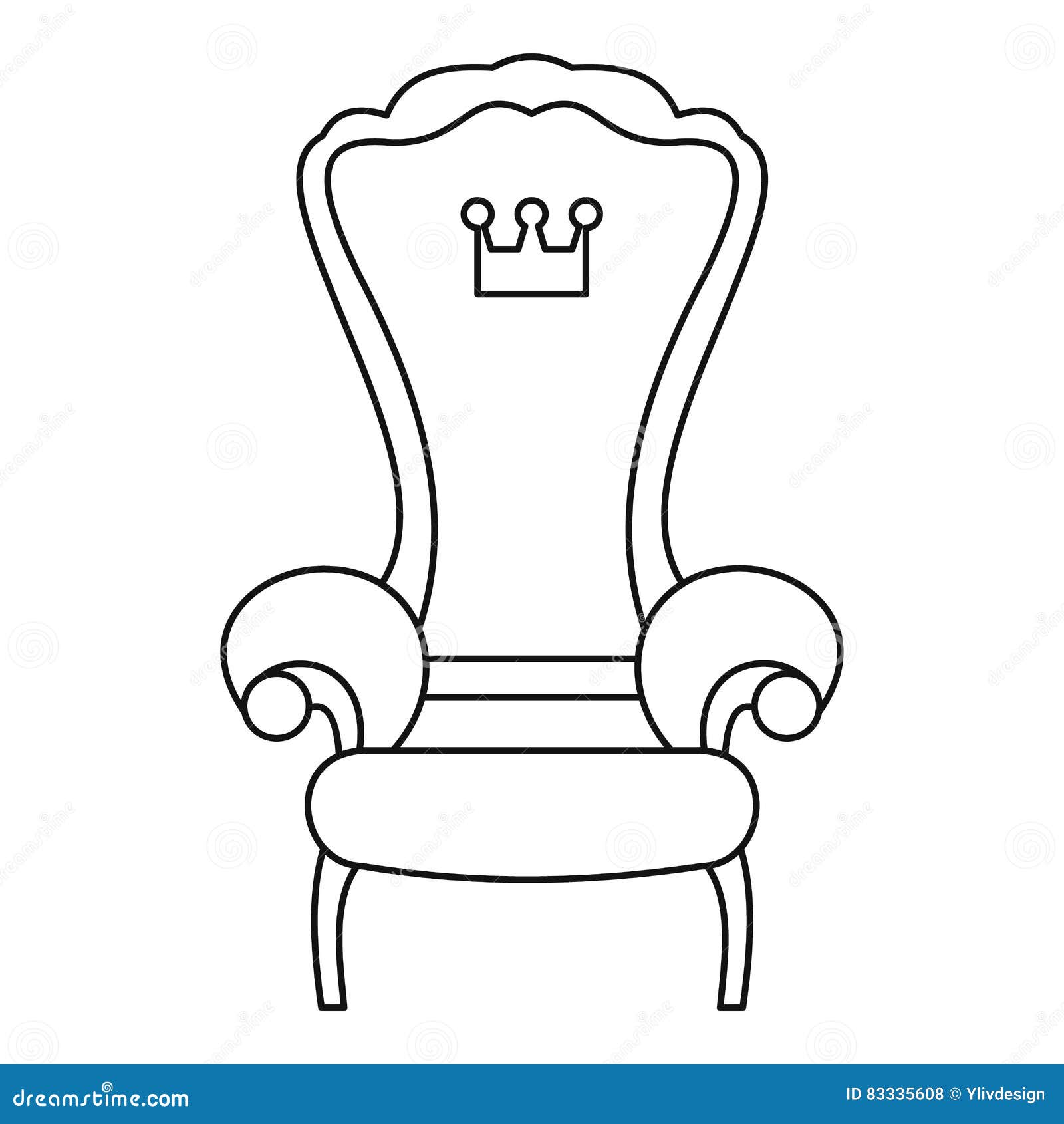 Royal Throne Icon, Outline Style Stock Vector - Illustration of emperor ...