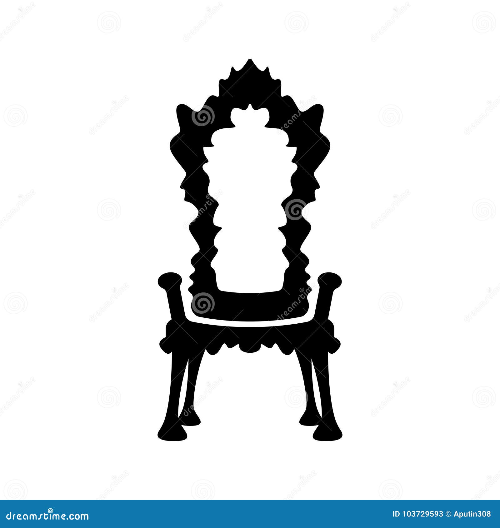 Royal Throne Icon. Queen`s Chair Vector Stock Vector - Illustration of ...