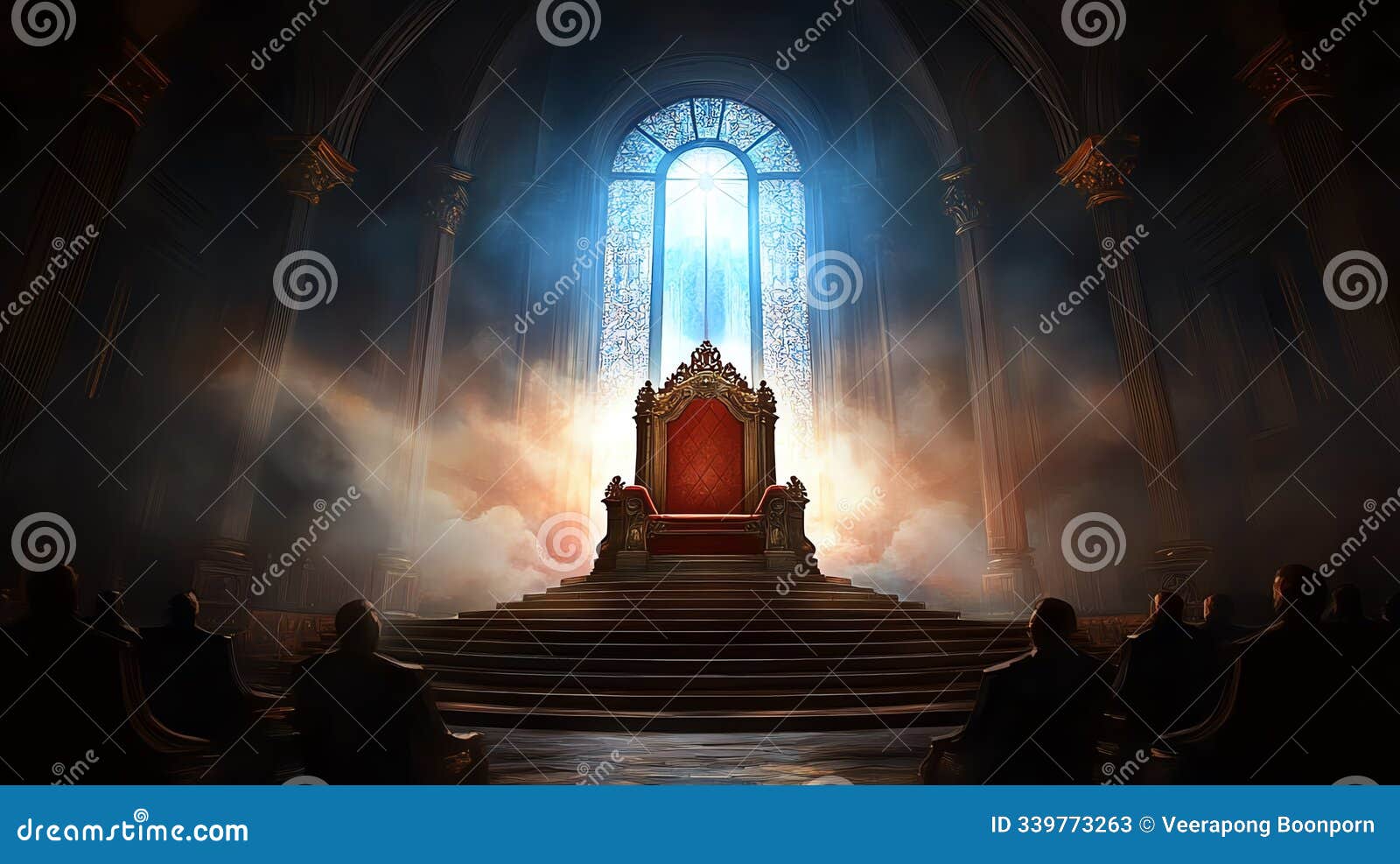 Royal Throne in a Majestic Hall with Dramatic Lighting Stock ...