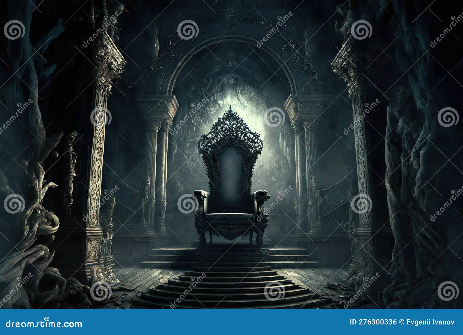 Royal Throne In The Palace. A Chair In The Middle Of The Great Hall In ...