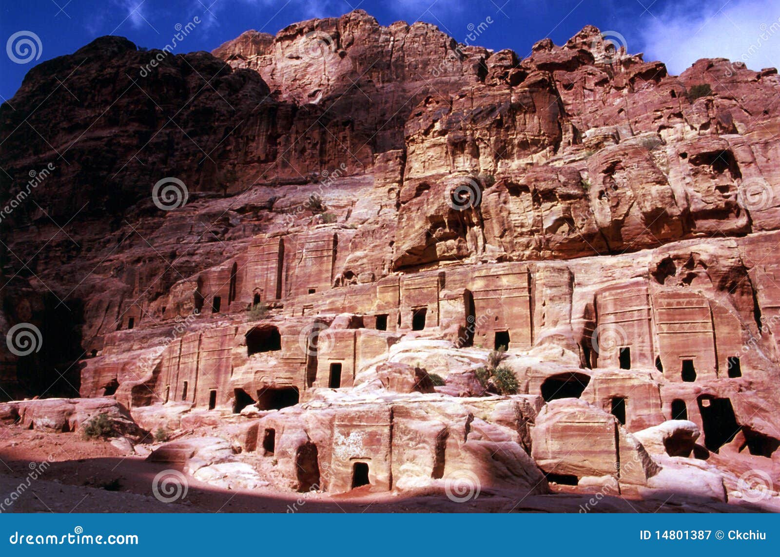 Royal Tombs of the Rose City of Petra Stock Image - Image of middle ...