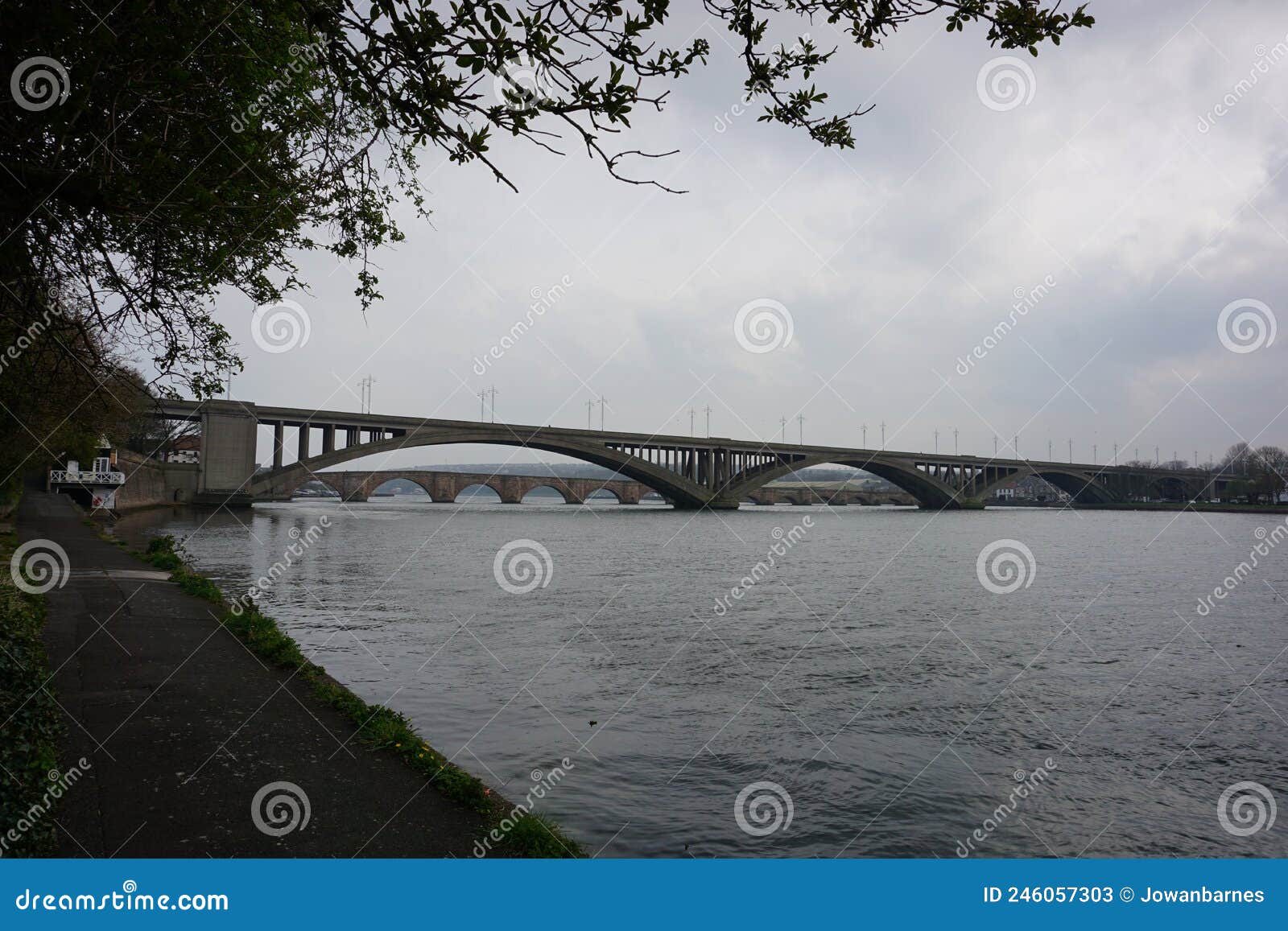 Royal Tweed Bridge, Crossing the Tweed at Berwick Stock Image - Image ...