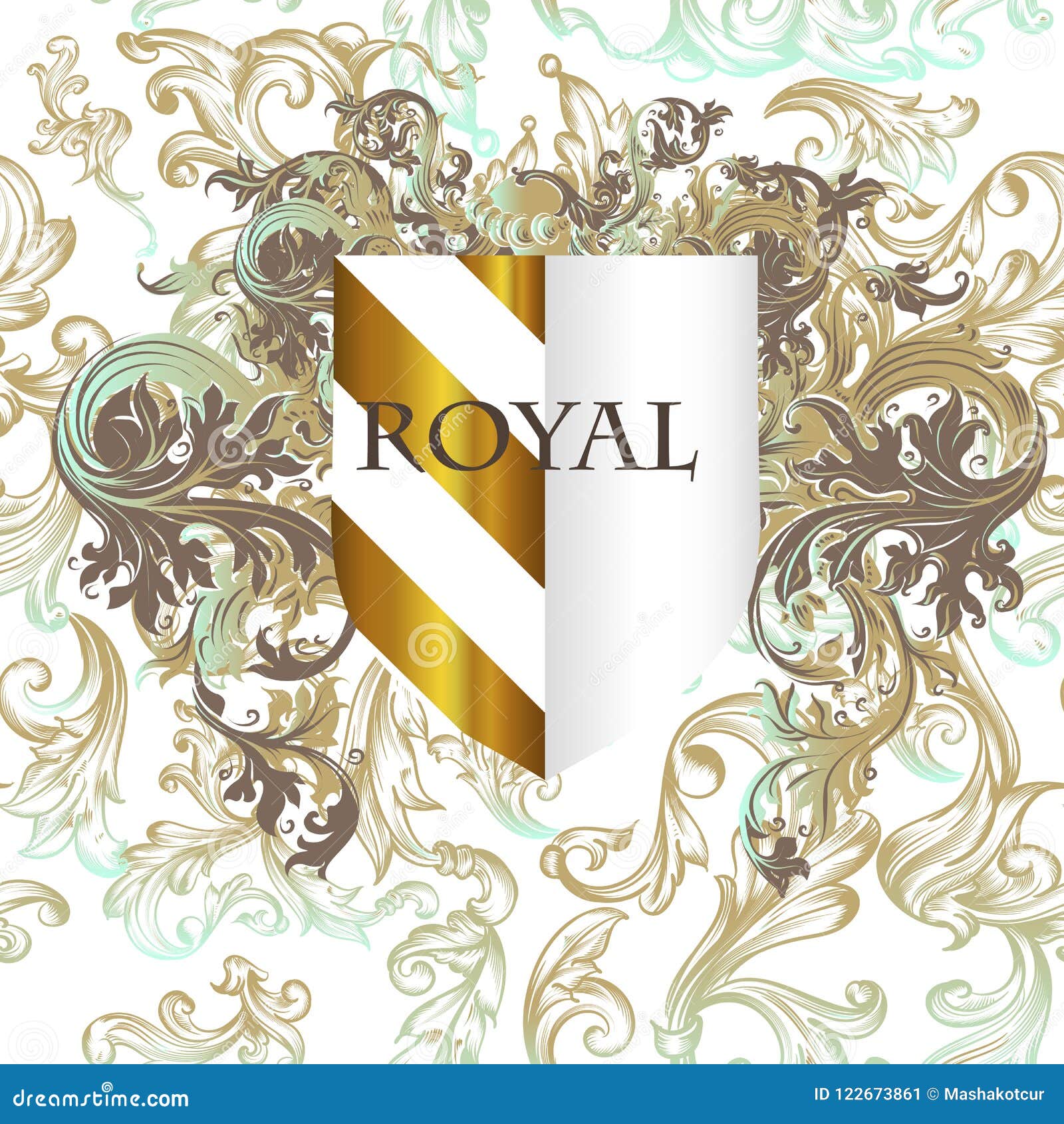 Royal Vector Design Shield and Flourishes Stock Vector - Illustration ...