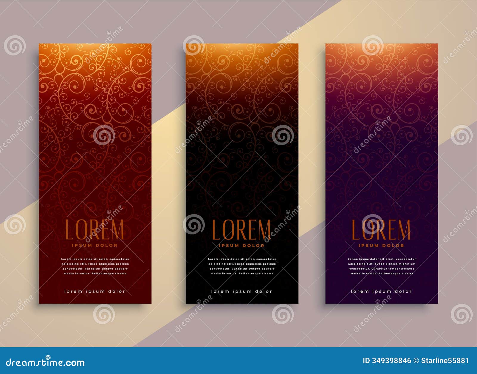 Royal Vertical Banners Set in Luxury Style Stock Vector - Illustration ...