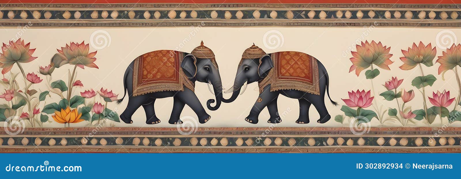 Royal Vintage Style Elephant Border and Frame Stock Photo - Image of ...