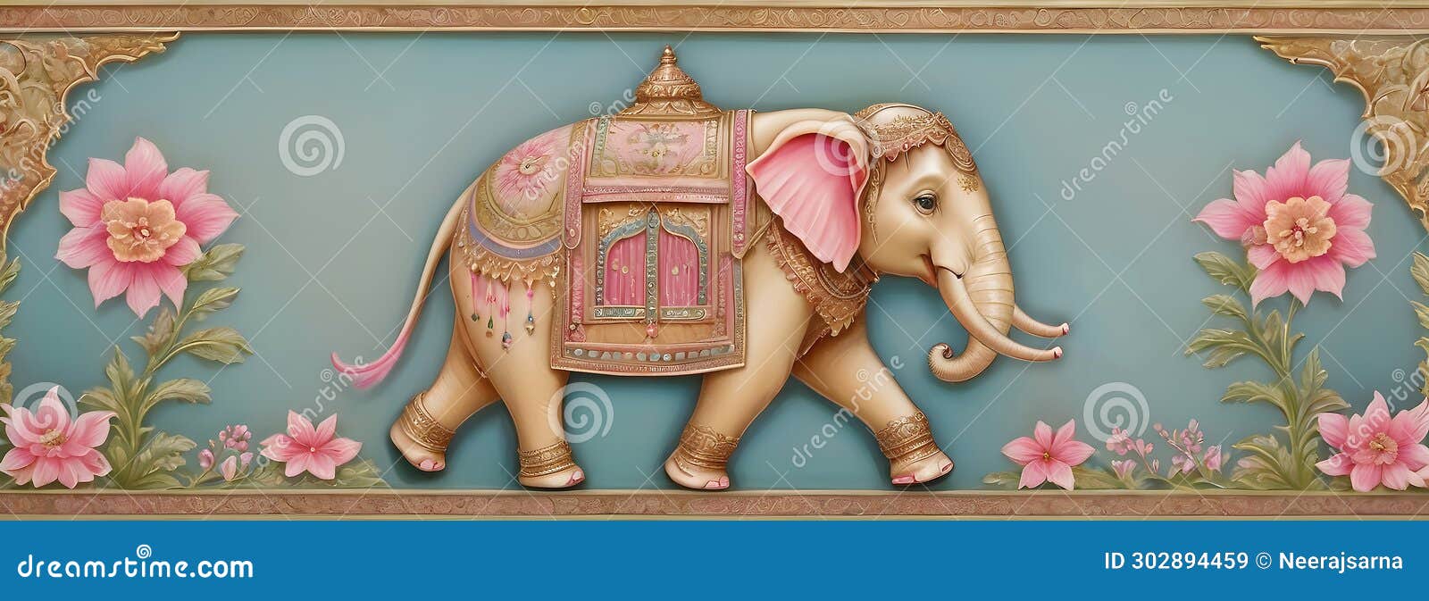 Royal Vintage Style Elephant Border and Frame Stock Image - Image of ...