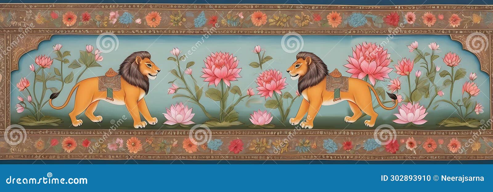 Royal Vintage Style Lion Border and Frame Stock Photo - Image of ...