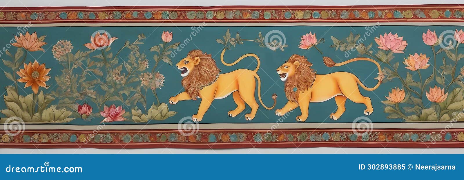 Royal Vintage Style Lion Border and Frame Stock Illustration ...