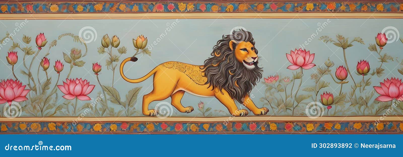 Royal Vintage Style Lion Border and Frame Stock Illustration ...