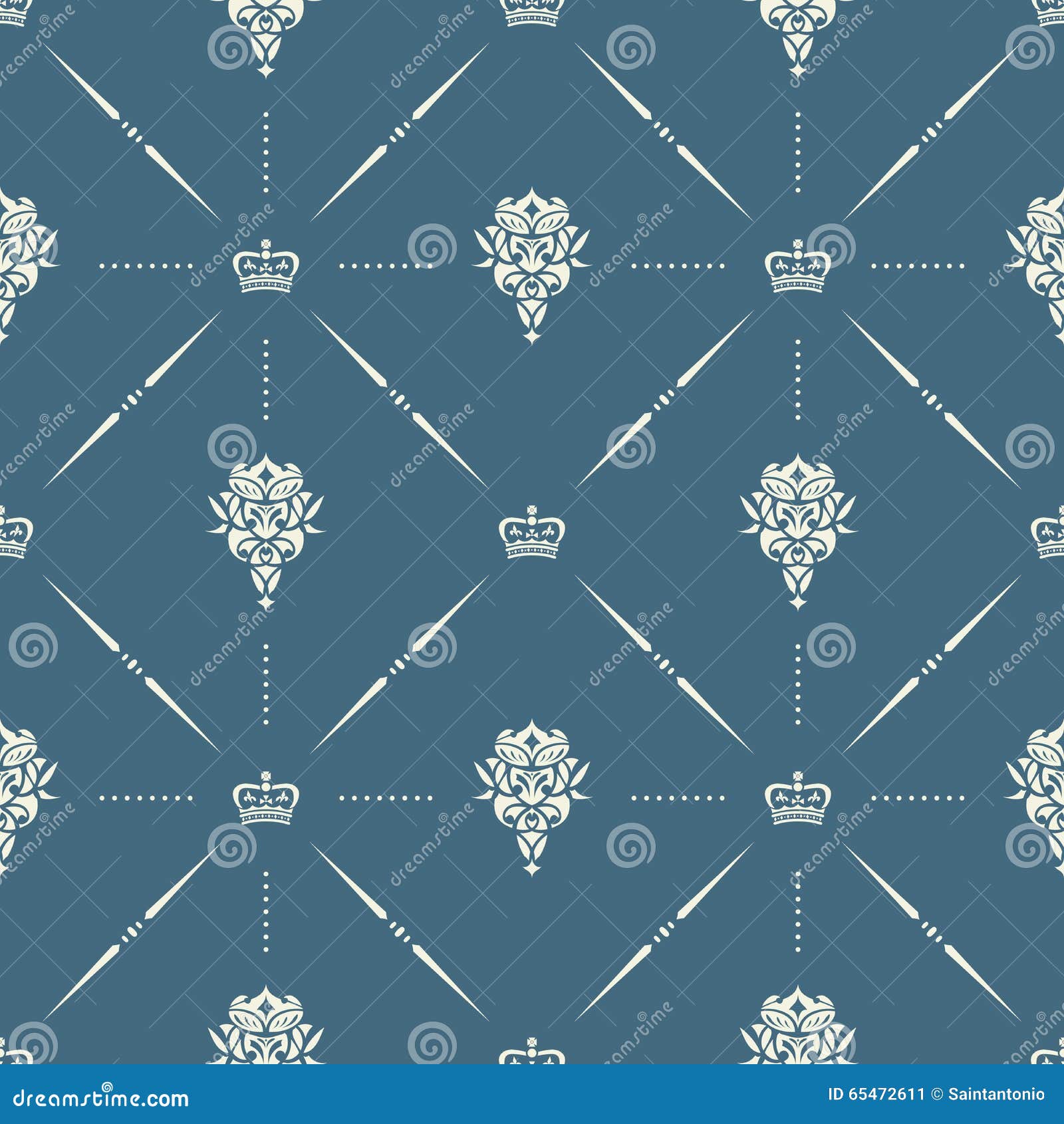 Royal Wallpaper Seamless Pattern with Crown and Decorative Elements ...