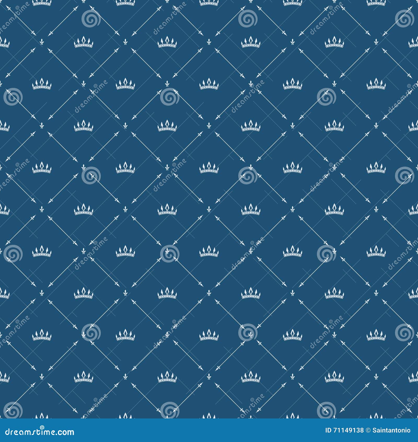 Royal Wallpaper Seamless Pattern with Crown and Decorative Elements ...