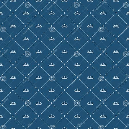 Royal Wallpaper Seamless Pattern with Crown and Decorative Elements ...