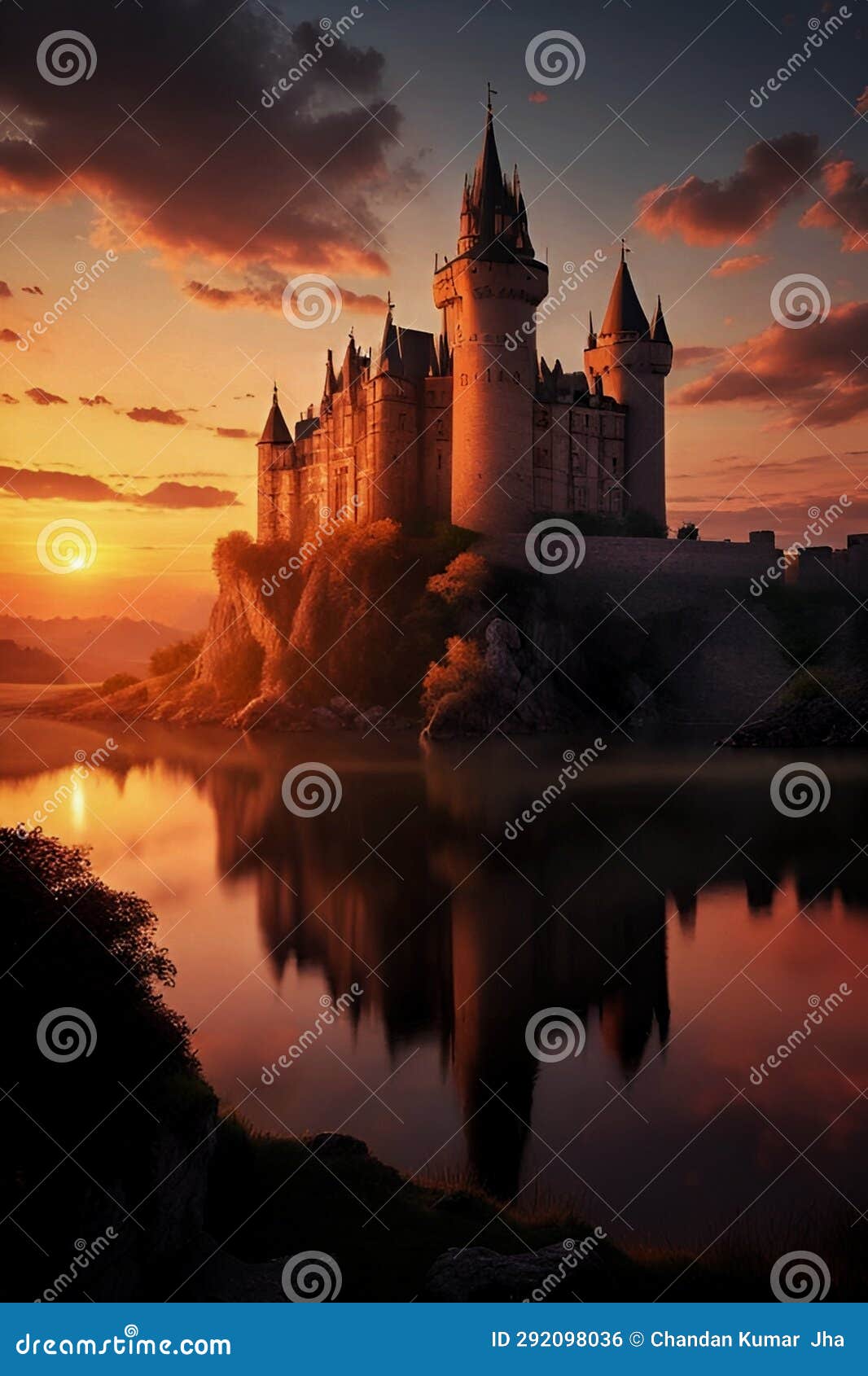 A Royale Castle is Waiting for His King. Stock Illustration ...