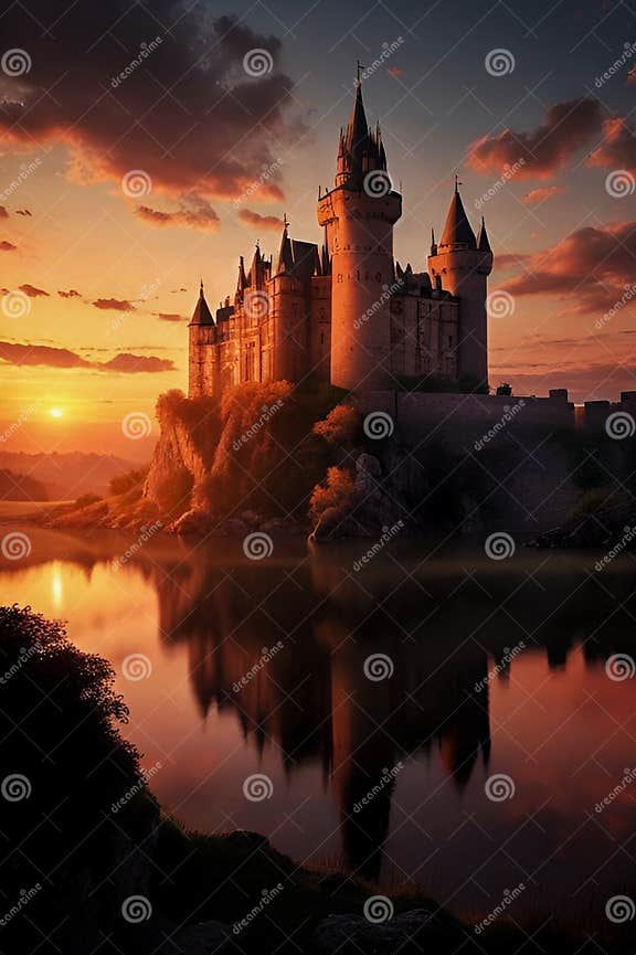 A Royale Castle is Waiting for His King. Stock Illustration ...