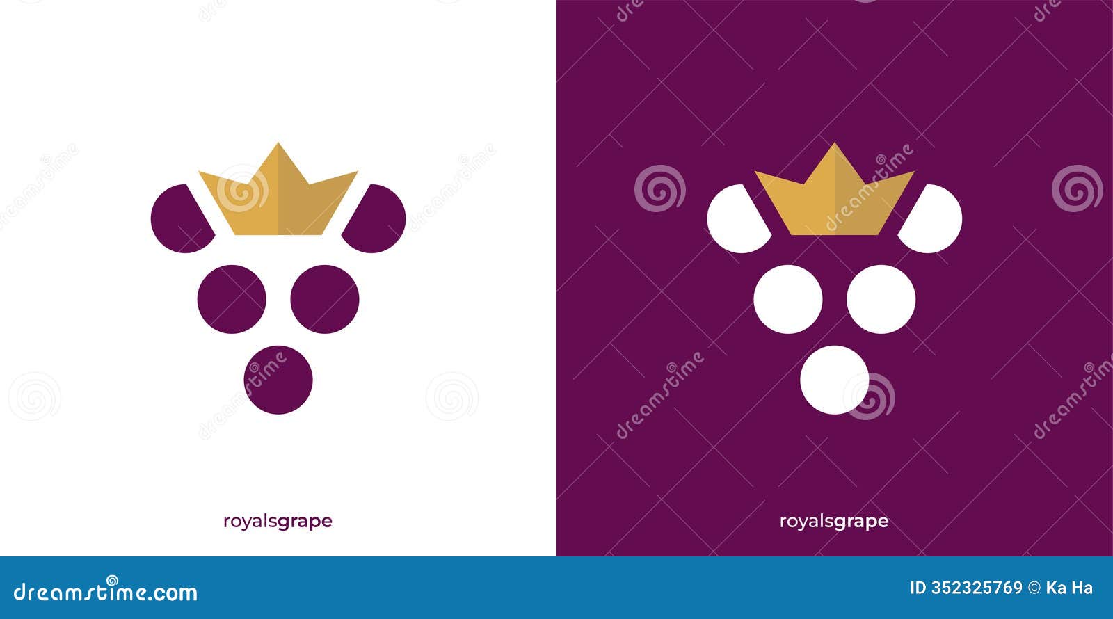Simple Royals Grape Logo. Grapes and Crown Icon Graphic Stock ...