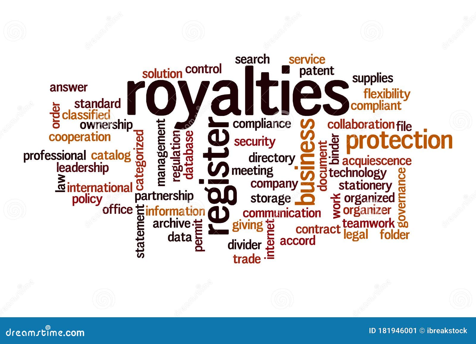 Royalties Word Cloud Concept Stock Illustration - Illustration of legal ...