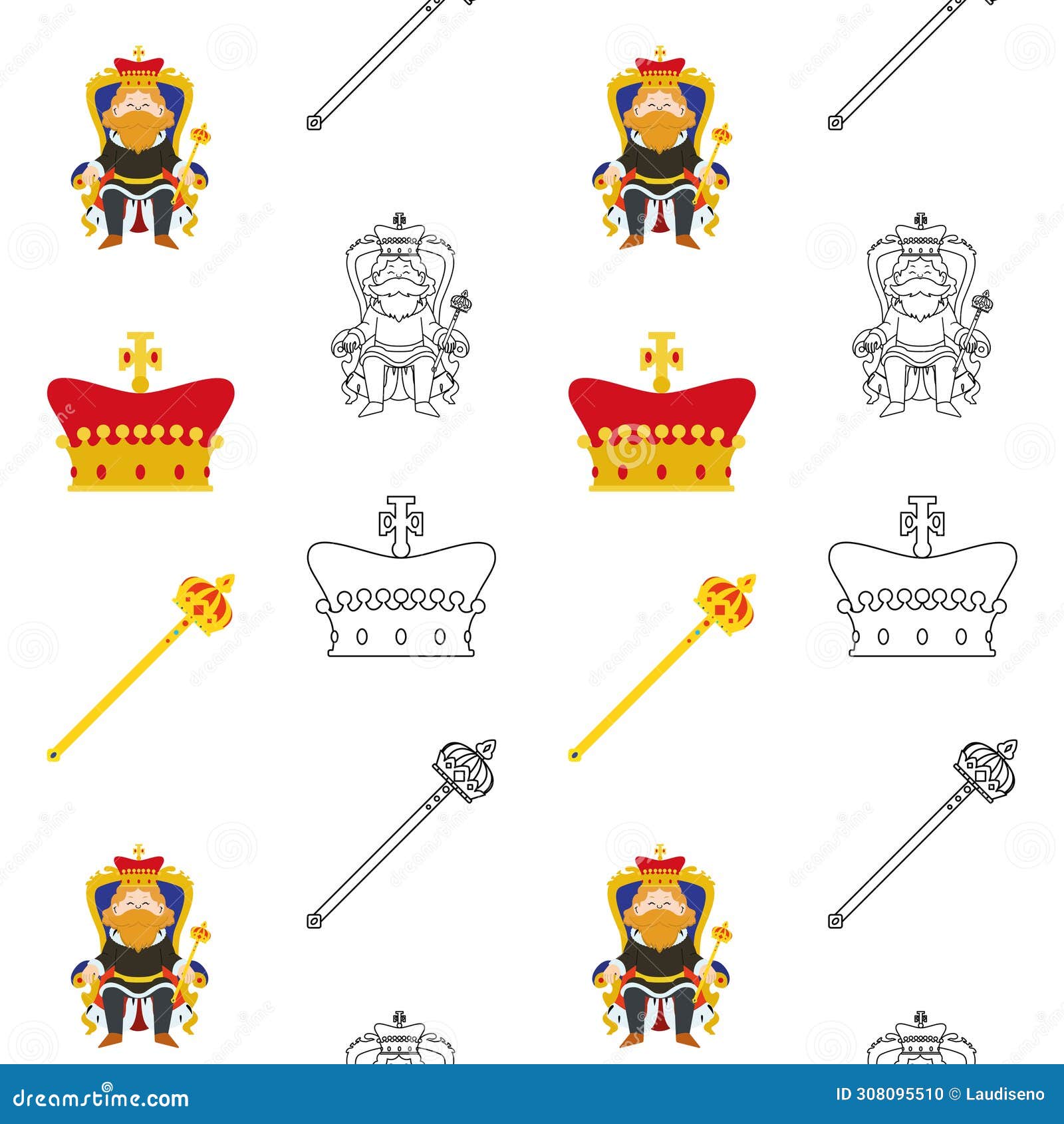 Royalty Icons Pattern Background Vector Stock Vector - Illustration of ...