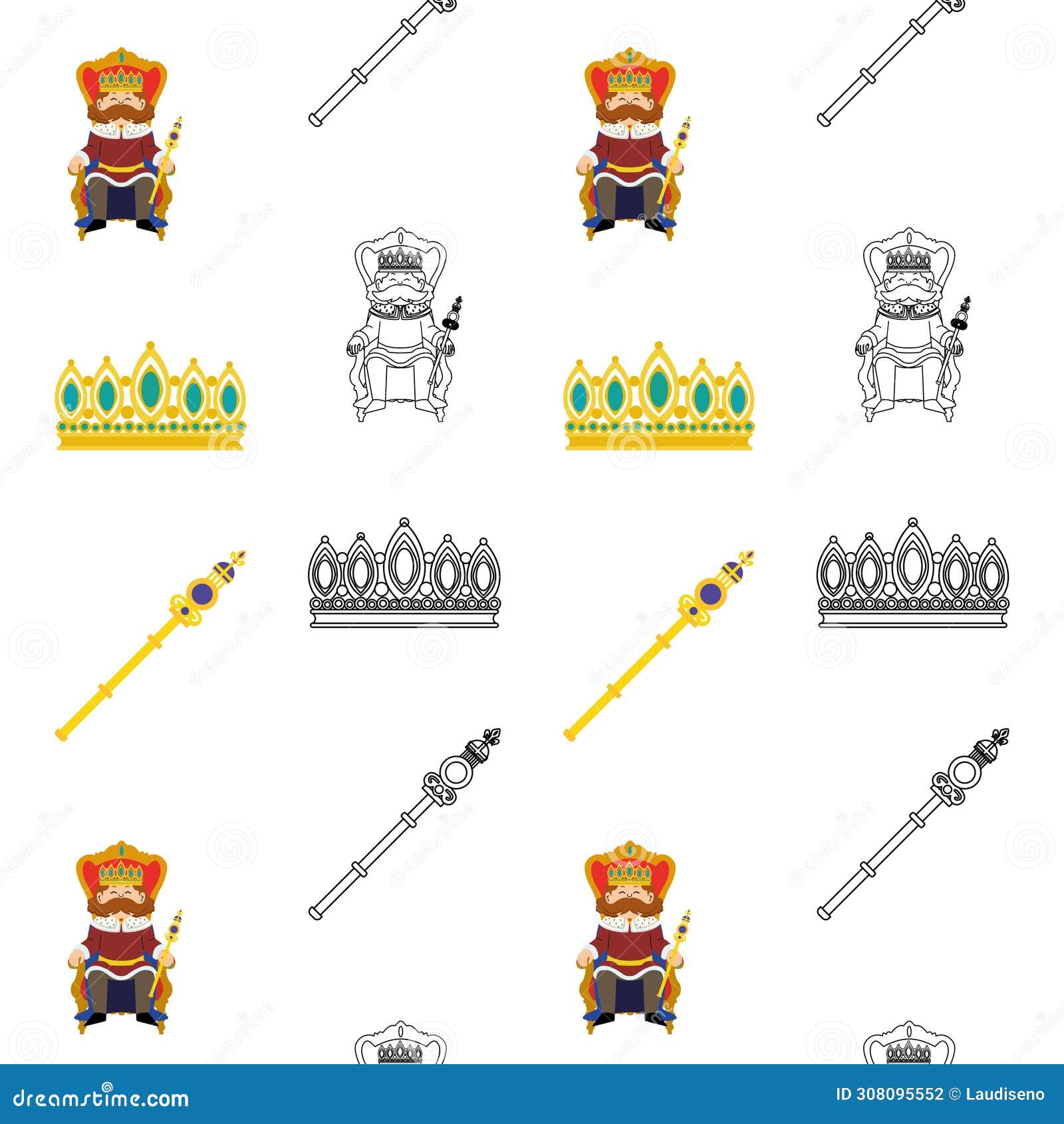 Royalty Icons Pattern Background Vector Stock Illustration ...