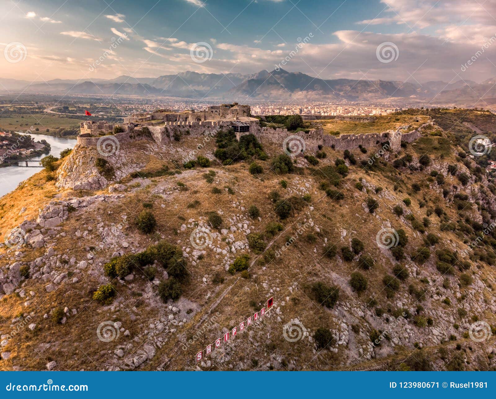 Rozafa castle Albania stock image. Image of landscape - 123980671