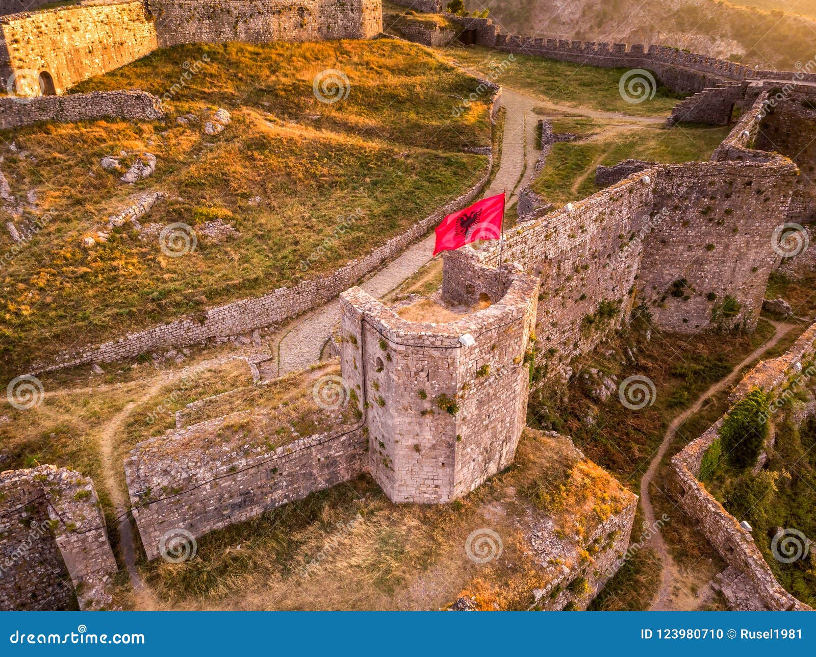 Rozafa castle Albania stock photo. Image of panorama - 123980710
