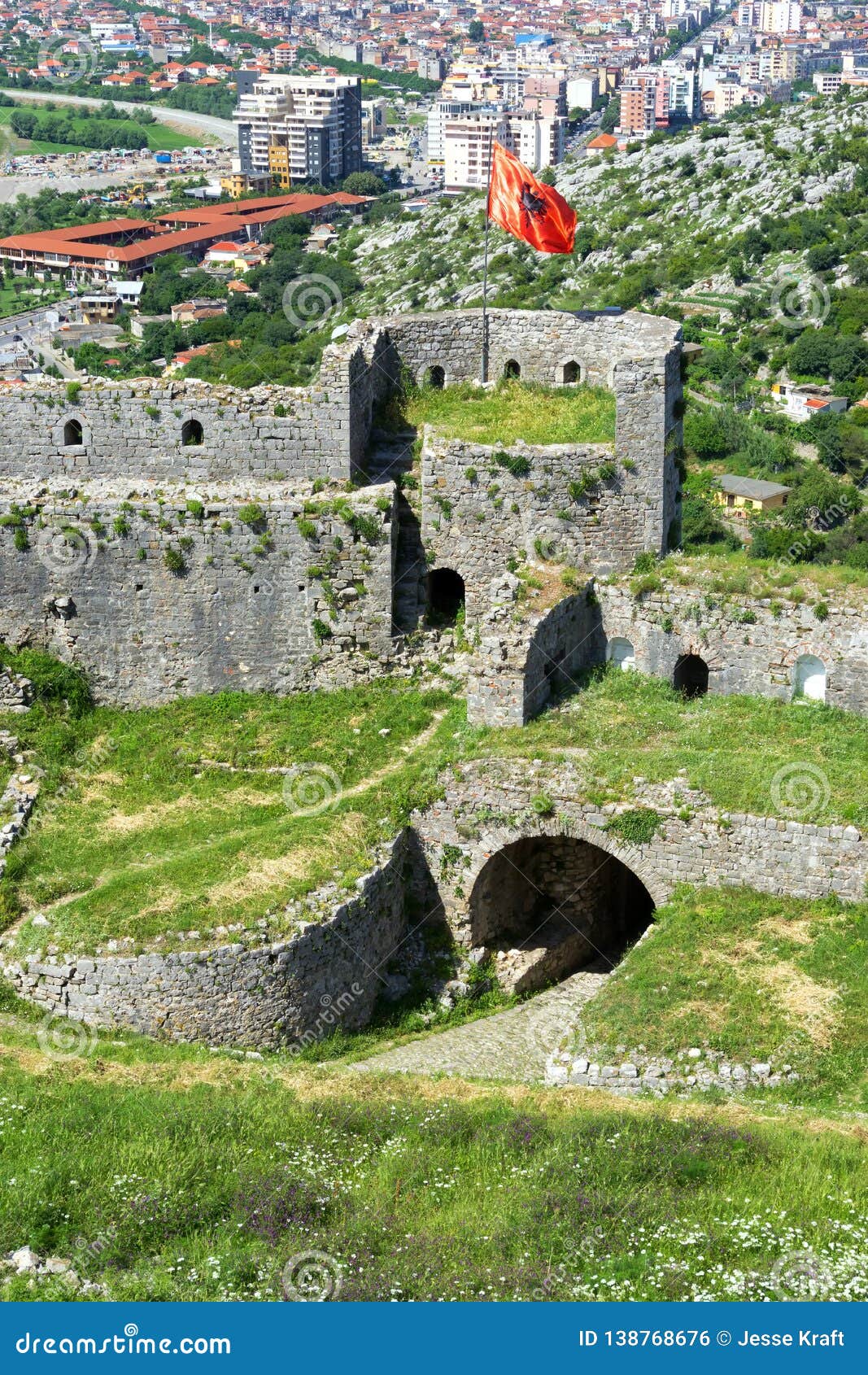 Rozafa Castle with the City of Shkoder in the Background in Albania ...