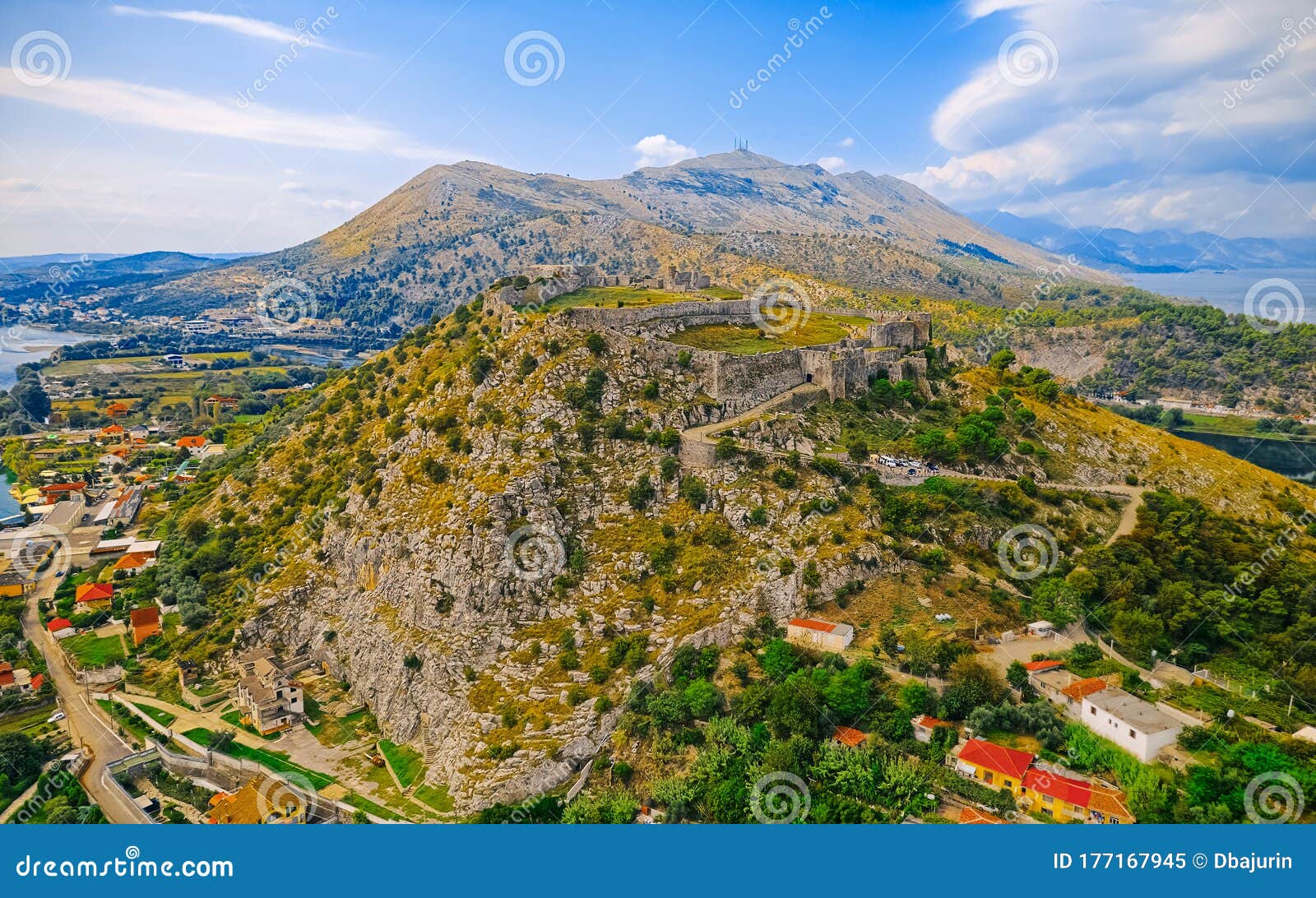 Rozafa Castle Historical Ruins in Shkoder Albania Stock Image - Image ...