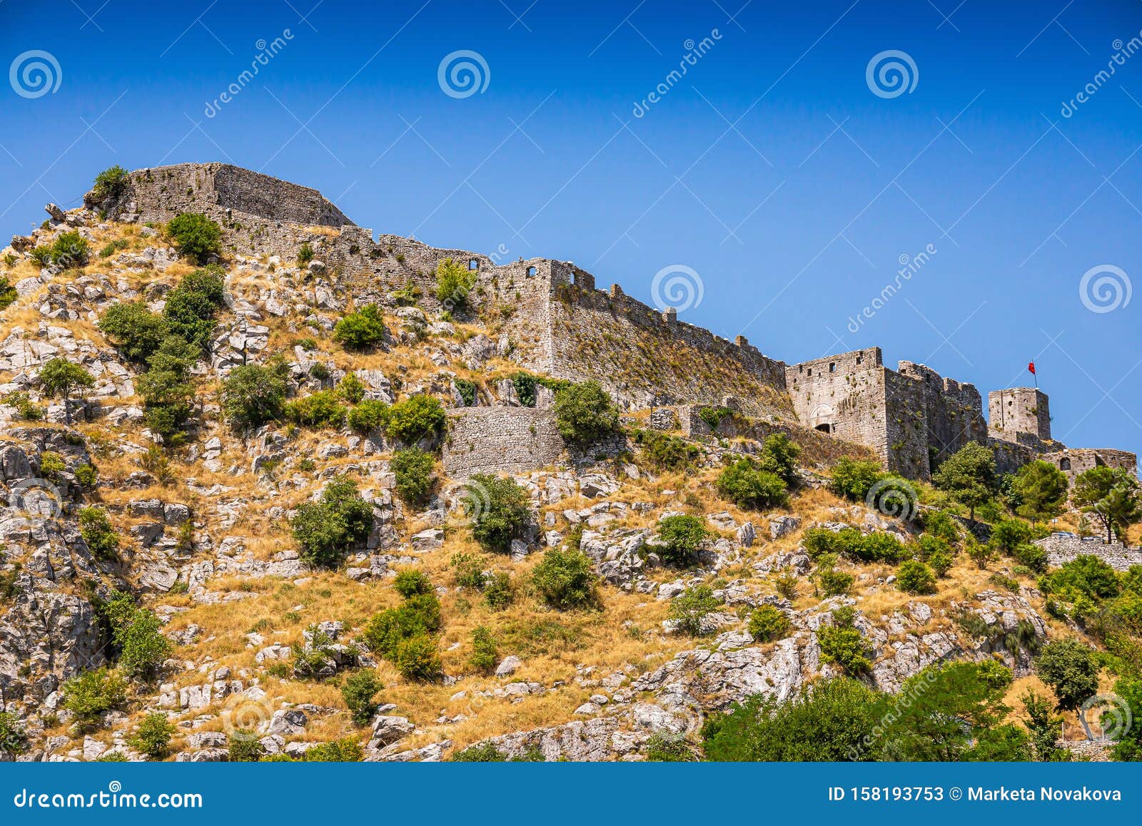 Rozafa Castle Rises Imposingly on Rocky Hill in Shkoder City, Albania ...