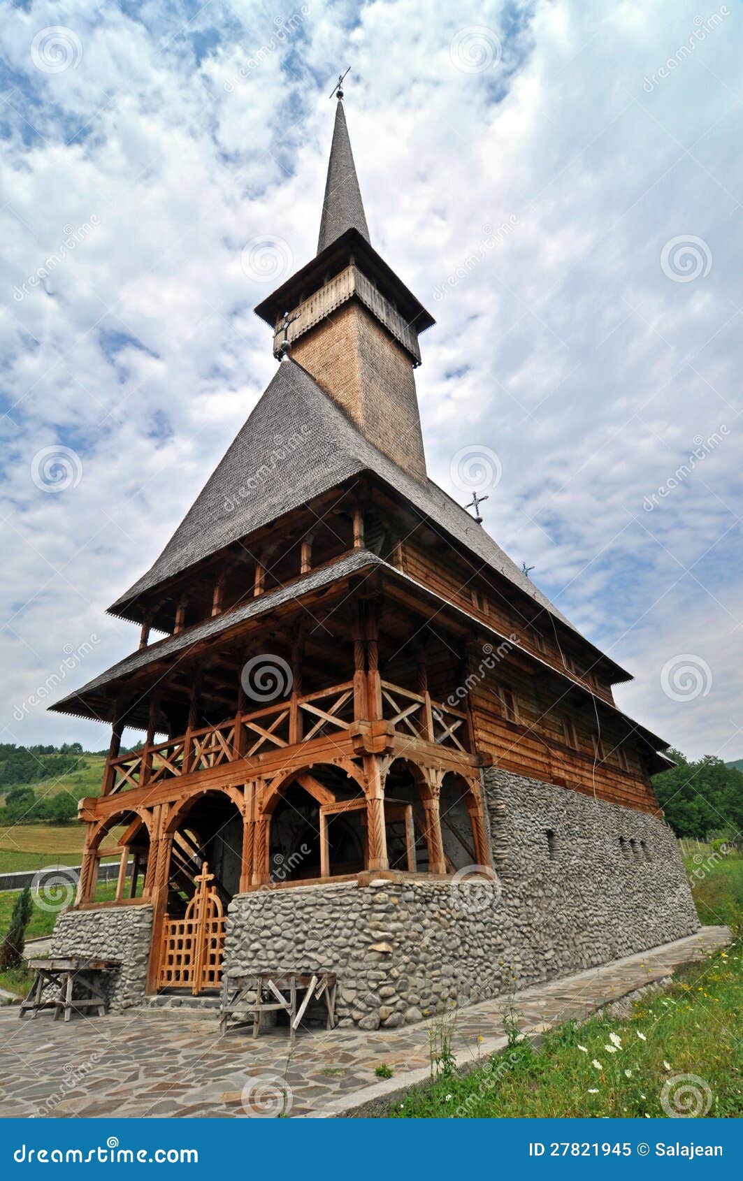 Rozavlea Orthodox Wooden Monastery Complex Stock Image - Image of ...