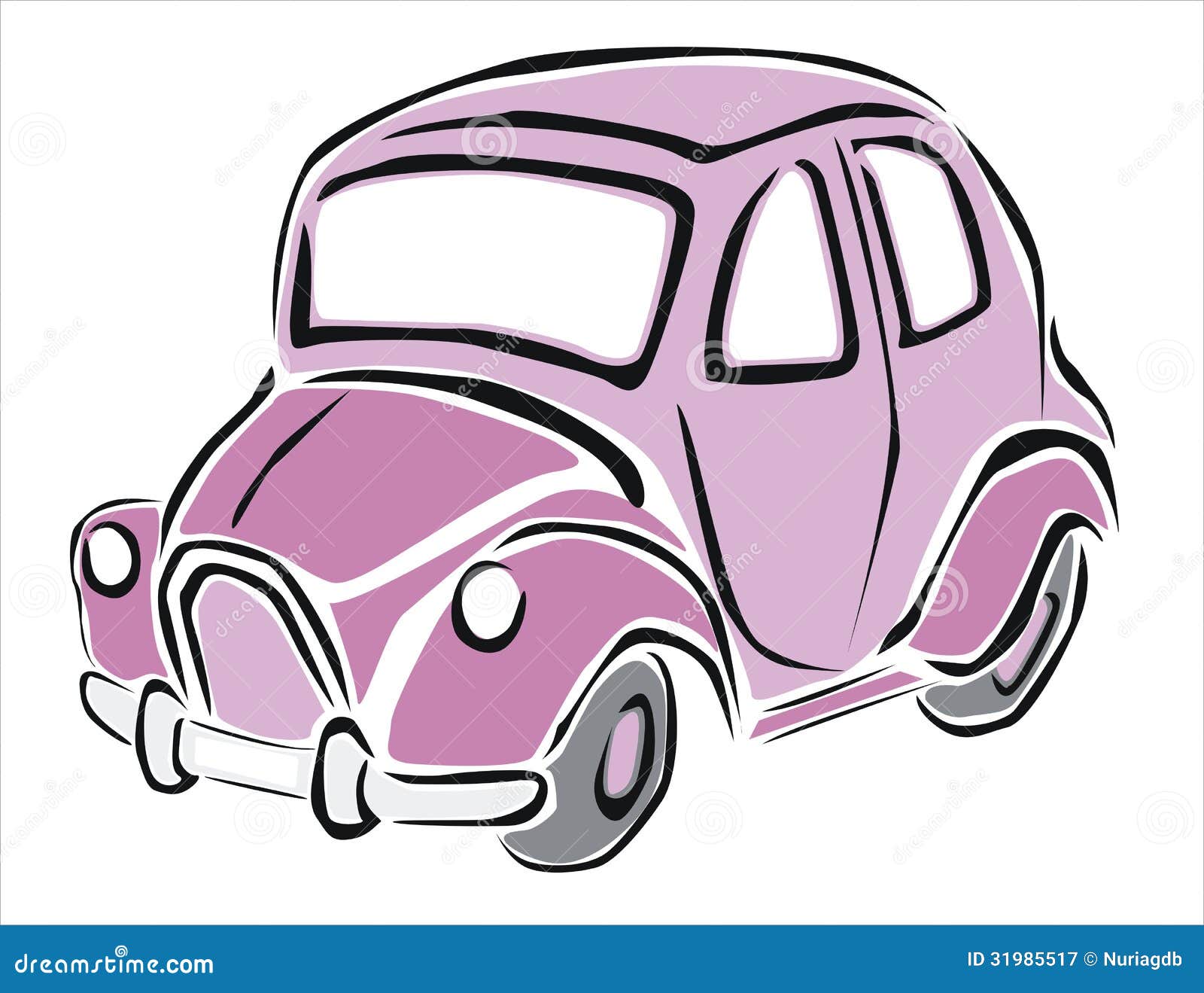 Roze auto vector illustratie. Illustration of venster - 31985517