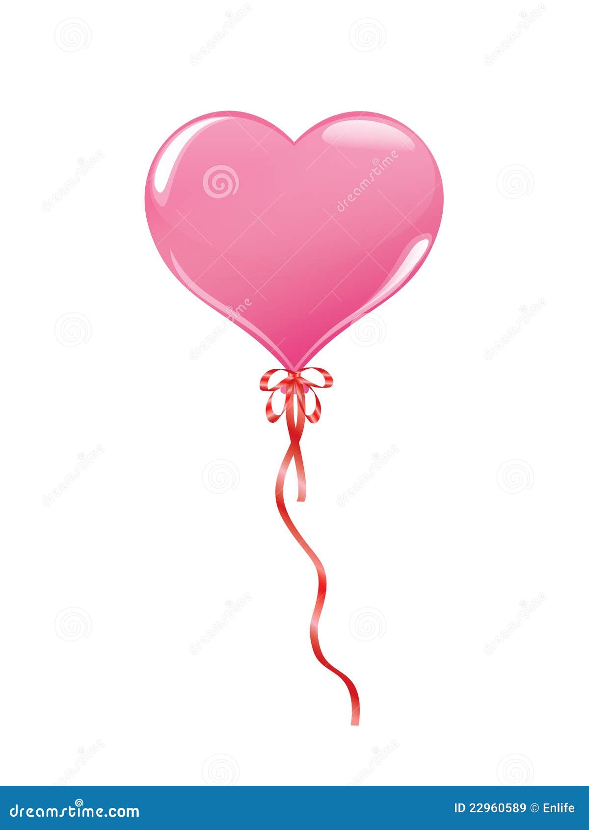 Roze Ballon in Vorm Van Hart Stock Illustratie - Illustration of ...