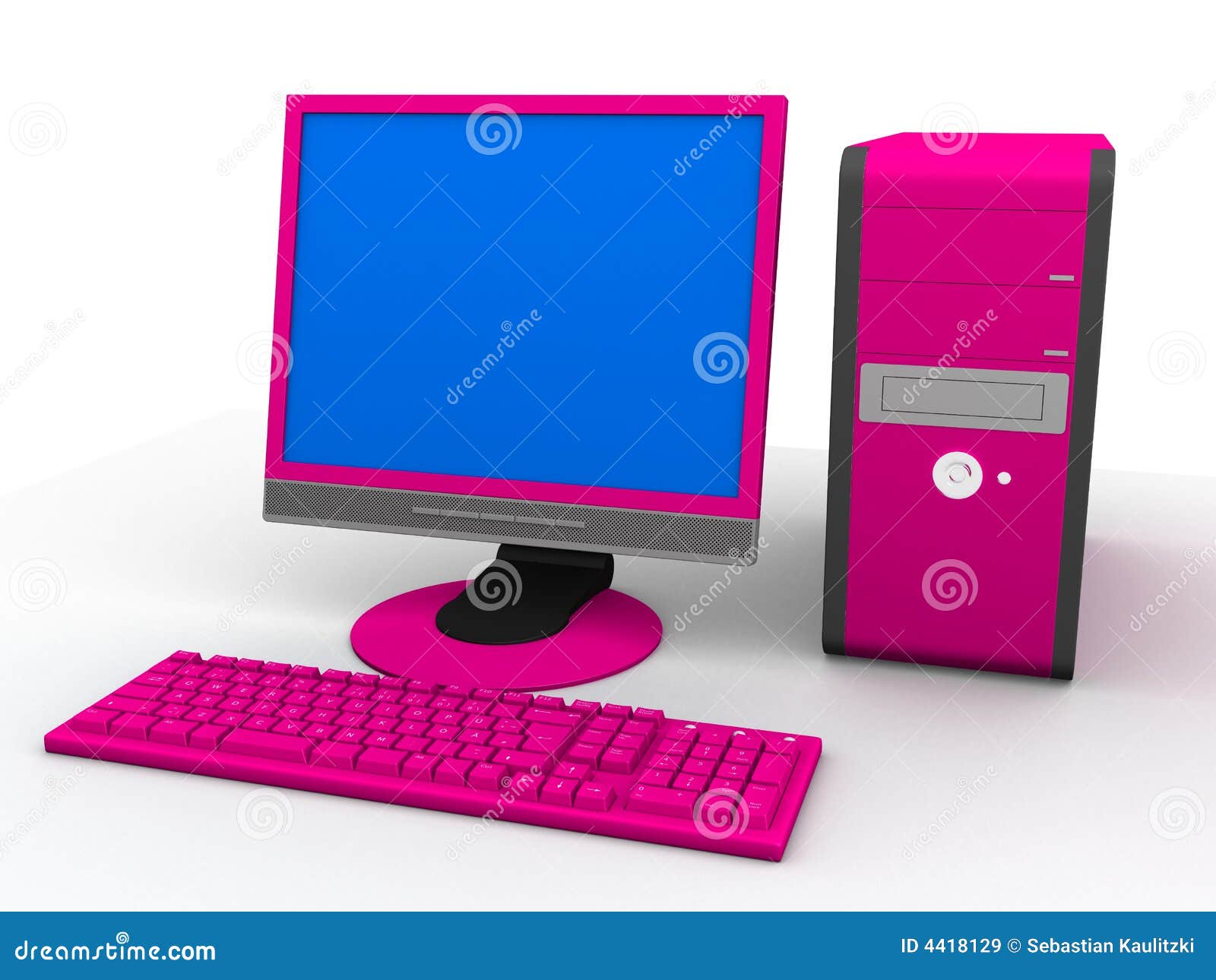 Roze computer stock illustratie. Illustration of netwerk - 4418129