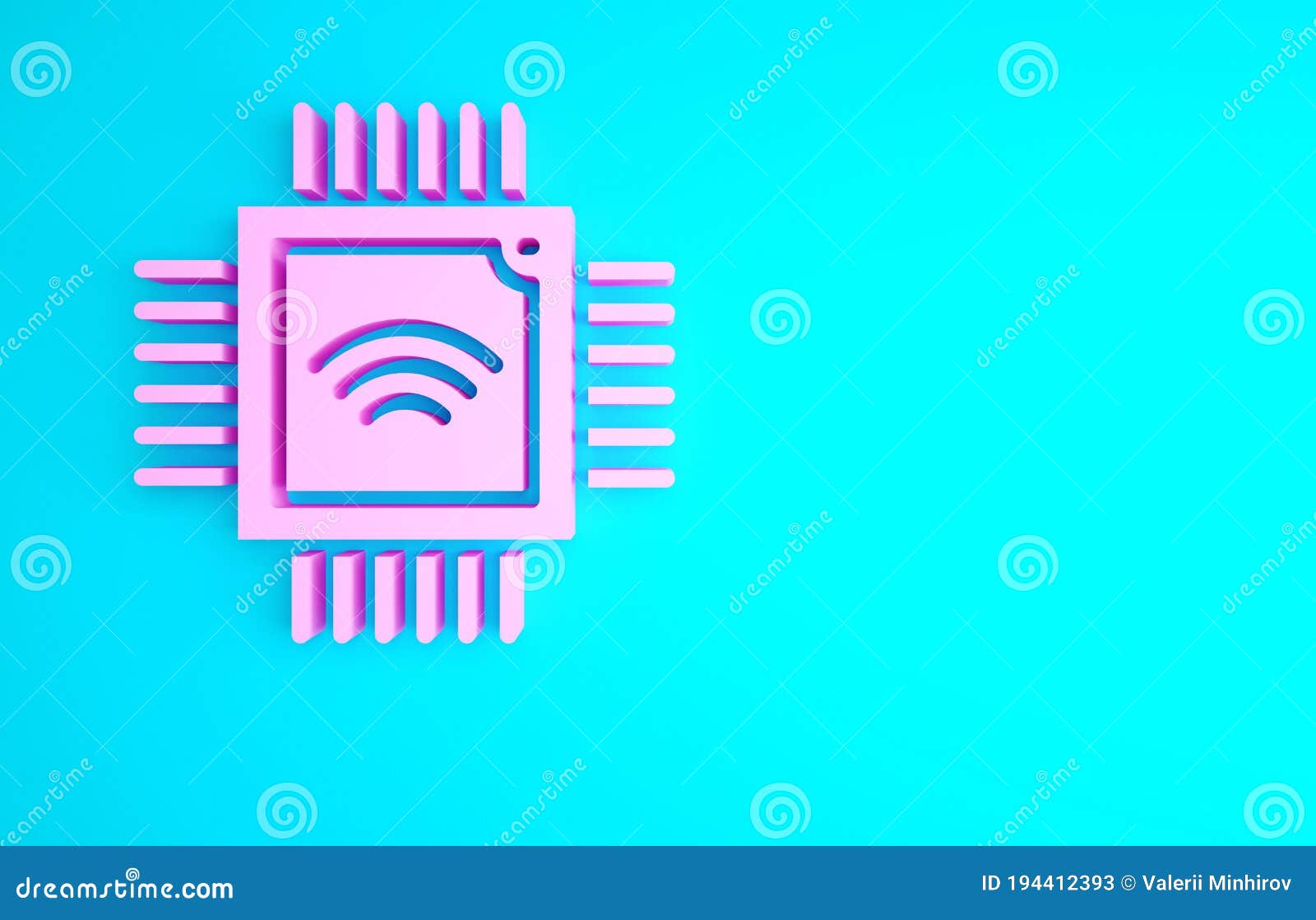 Roze Computerprocessor Met Microschakelingen Cpu Pictogram Geïsoleerd ...