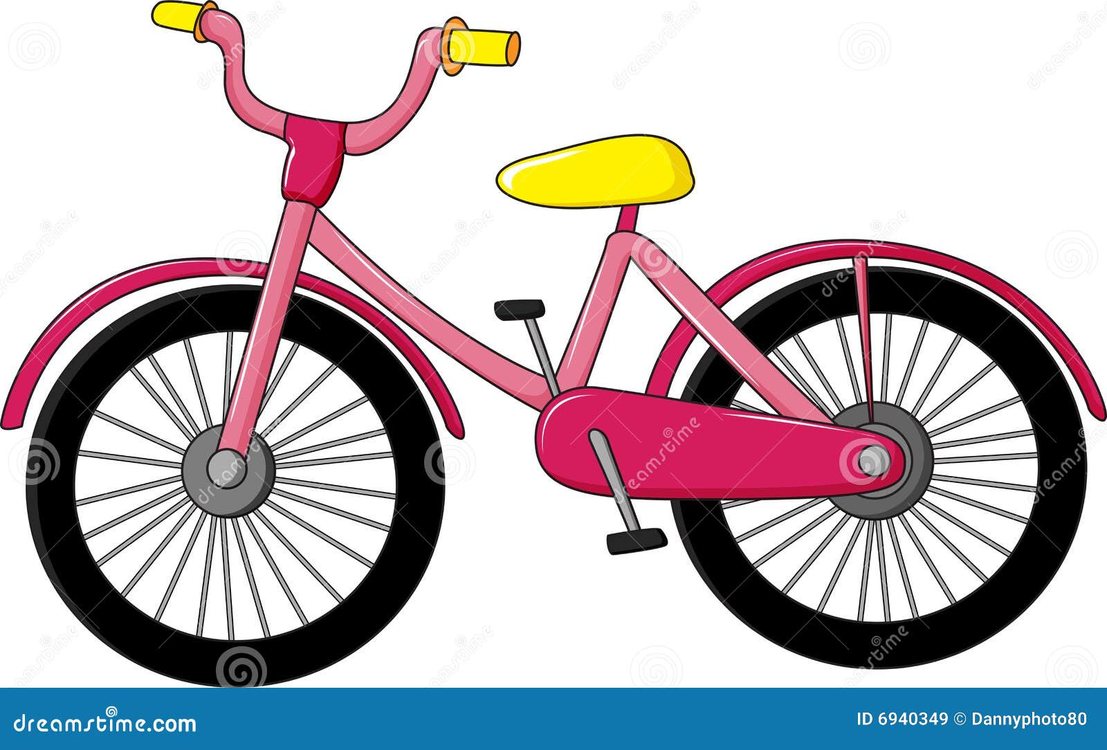 Roze fiets stock illustratie. Illustration of zetel, wielen - 6940349