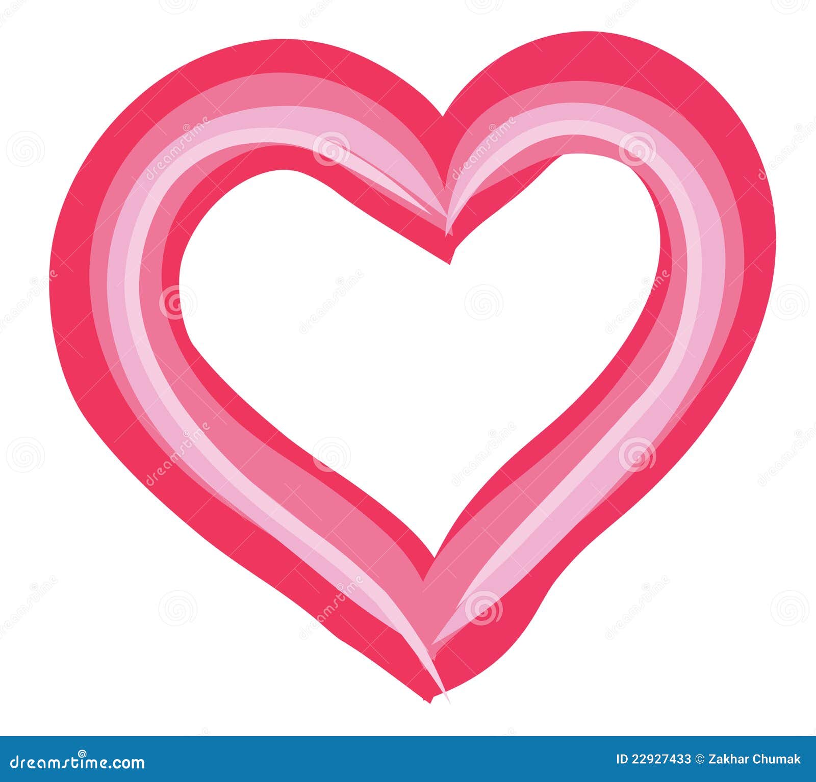 Roze Hart Op Een Witte Achtergrond Stock Illustratie - Illustration of ...