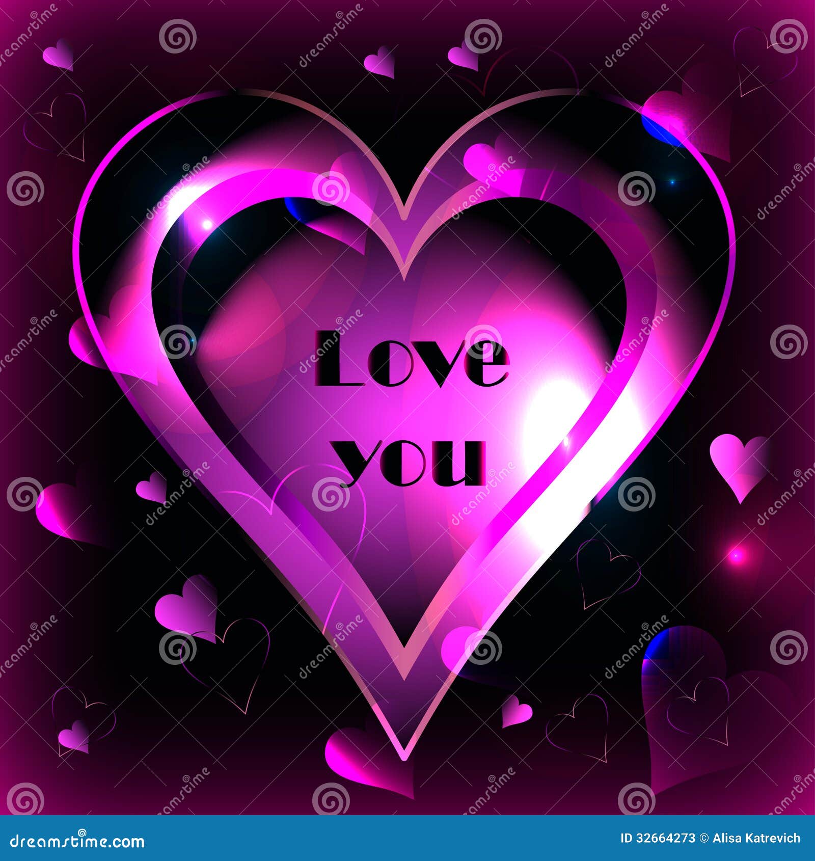 Roze Hart Op Een Zwarte Vector Als Achtergrond Vector Illustratie ...