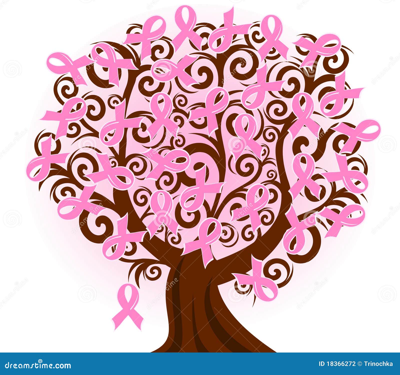 Roze Het Lintboom Van Borstkanker Vector Illustratie - Illustration of ...