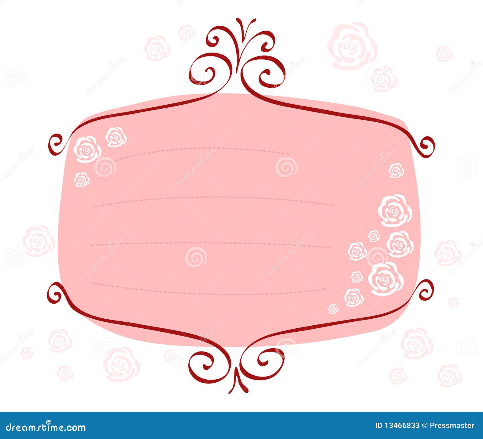 Roze-kader-met-rozen stock illustratie. Illustration of voorwerpen ...