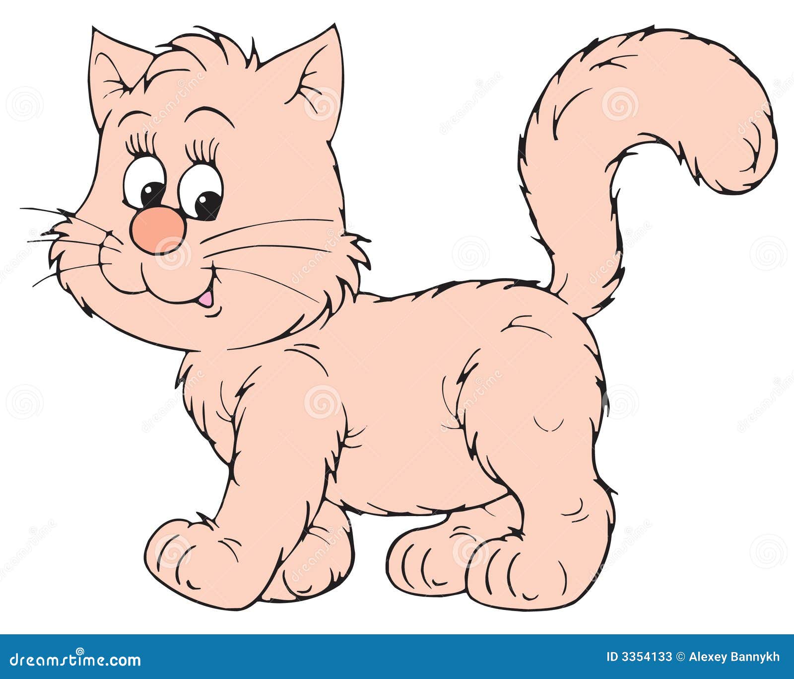 Roze Kat (vector Klem-kunst) Vector Illustratie - Illustration of beeld ...