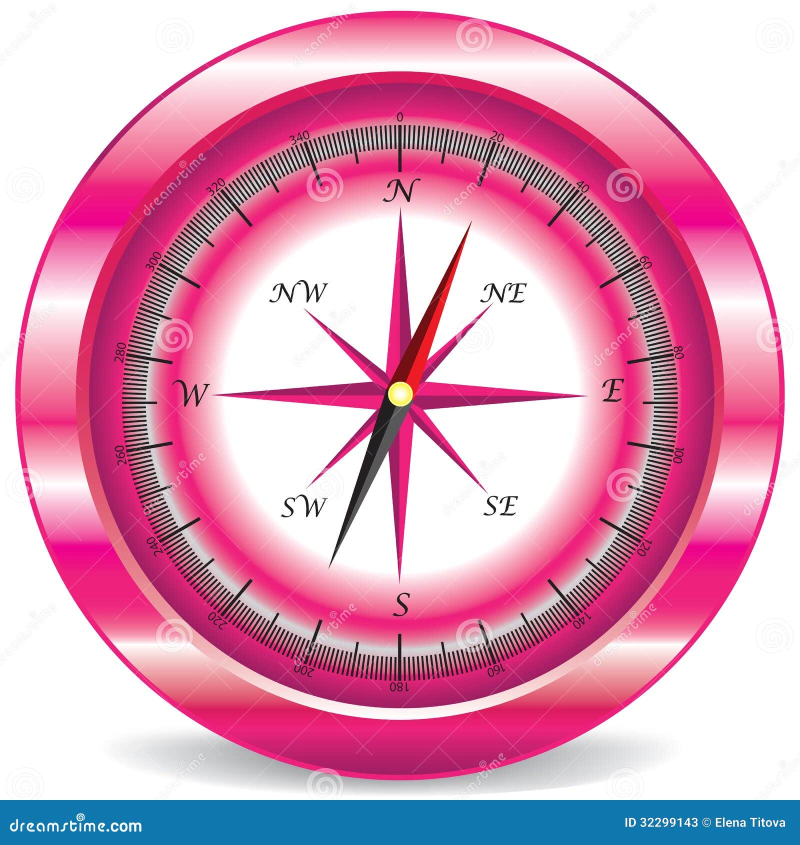 Roze kompas stock illustratie. Illustration of glanzend - 32299143