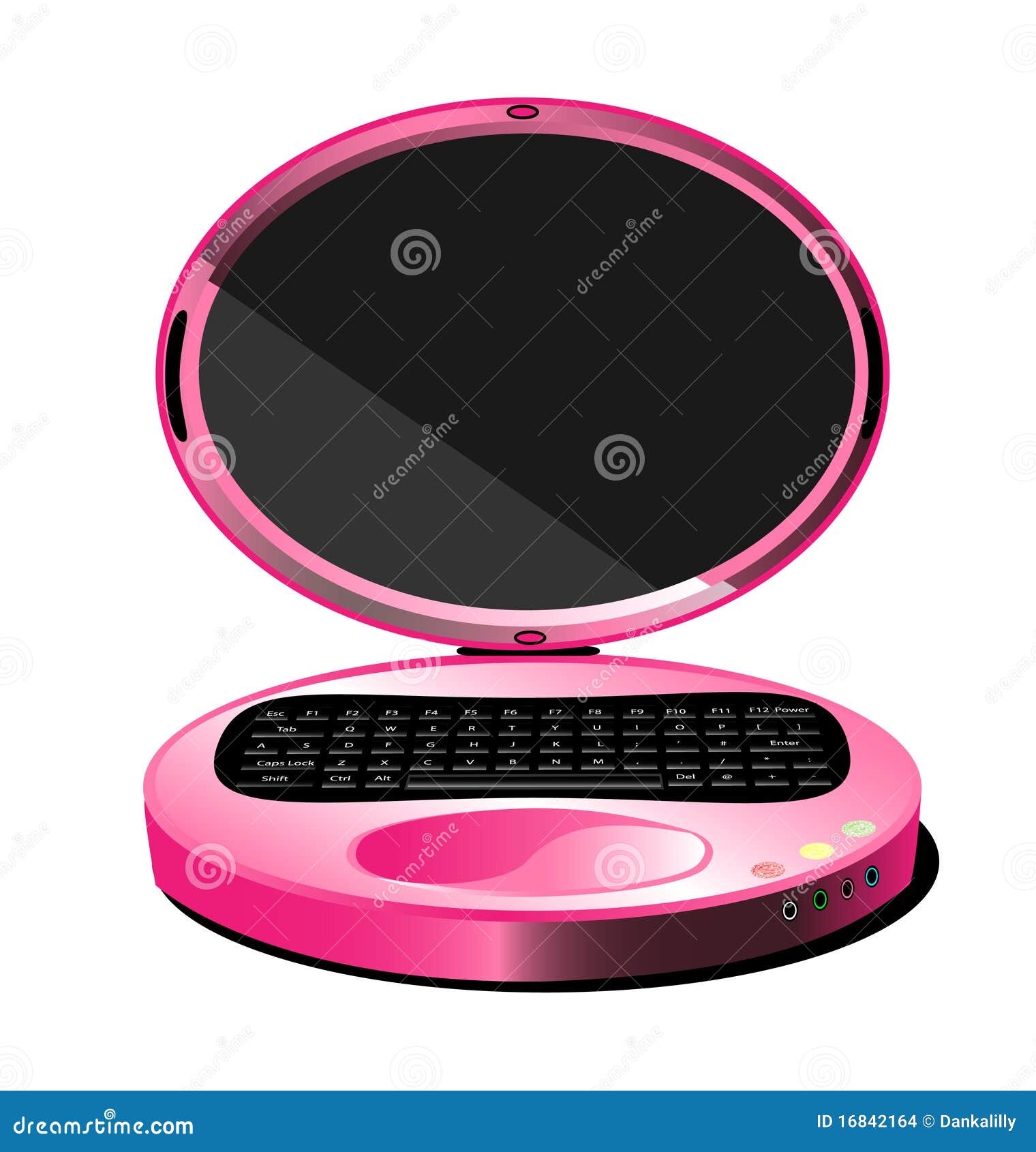 Roze laptop vector illustratie. Illustration of monitor - 16842164