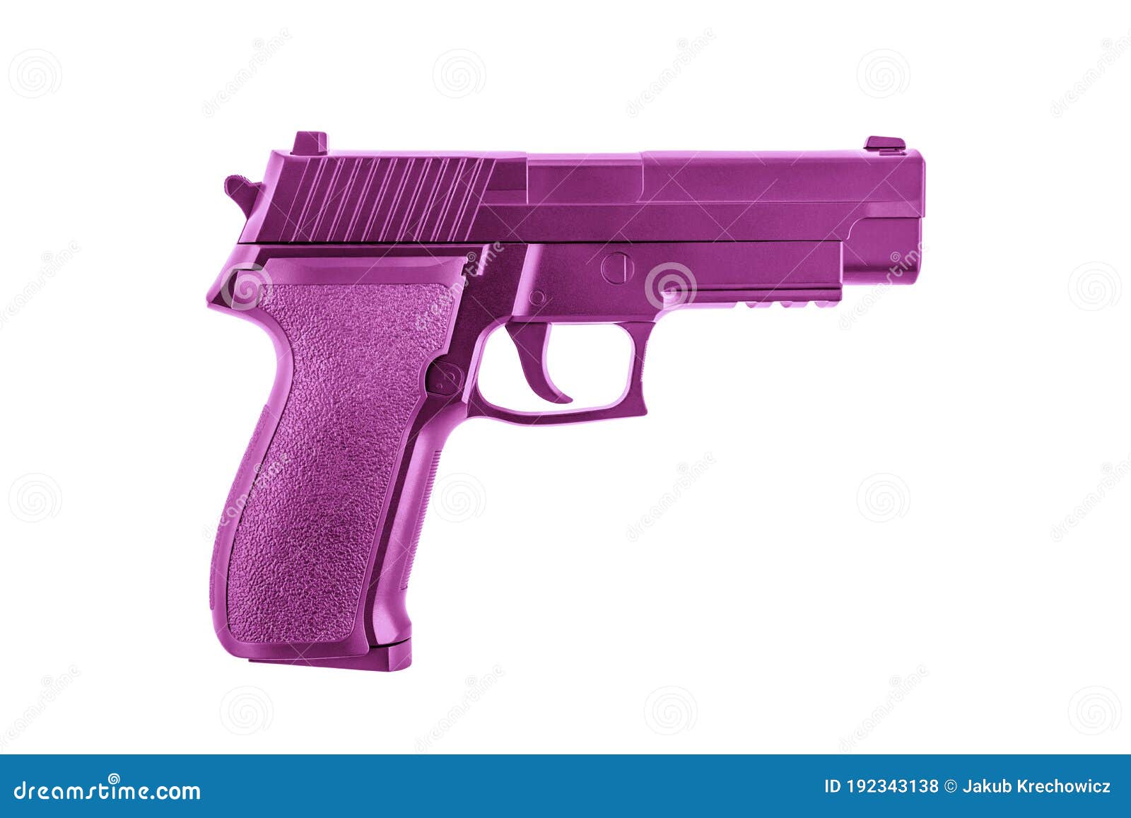 Roze Pistool, Geïsoleerd Op Witte Achtergrond Stock Foto - Image of ...