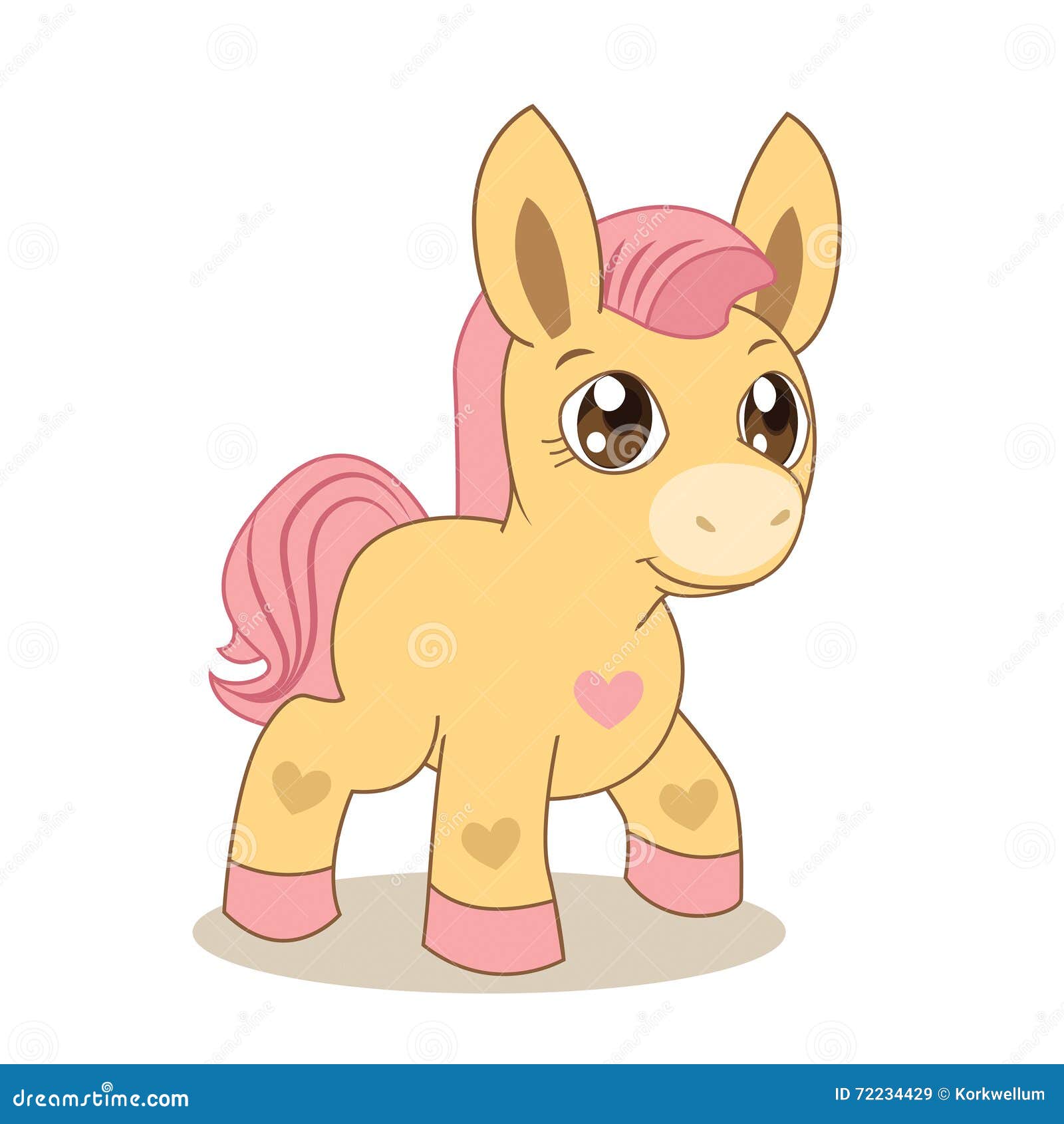 Roze poney vector illustratie. Illustration of sprookje - 72234429