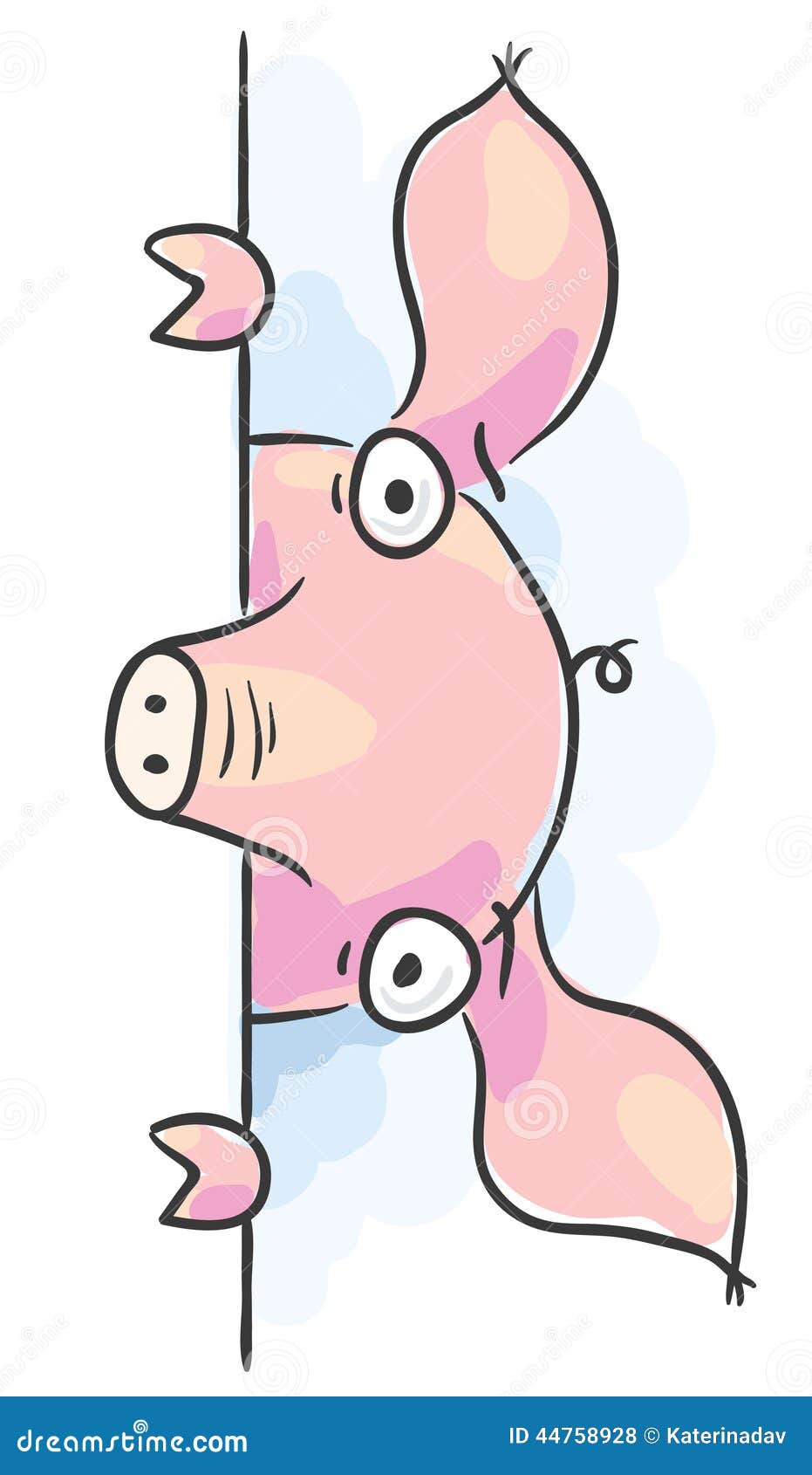 Roze varken die uit piepen vector illustratie. Illustration of ...