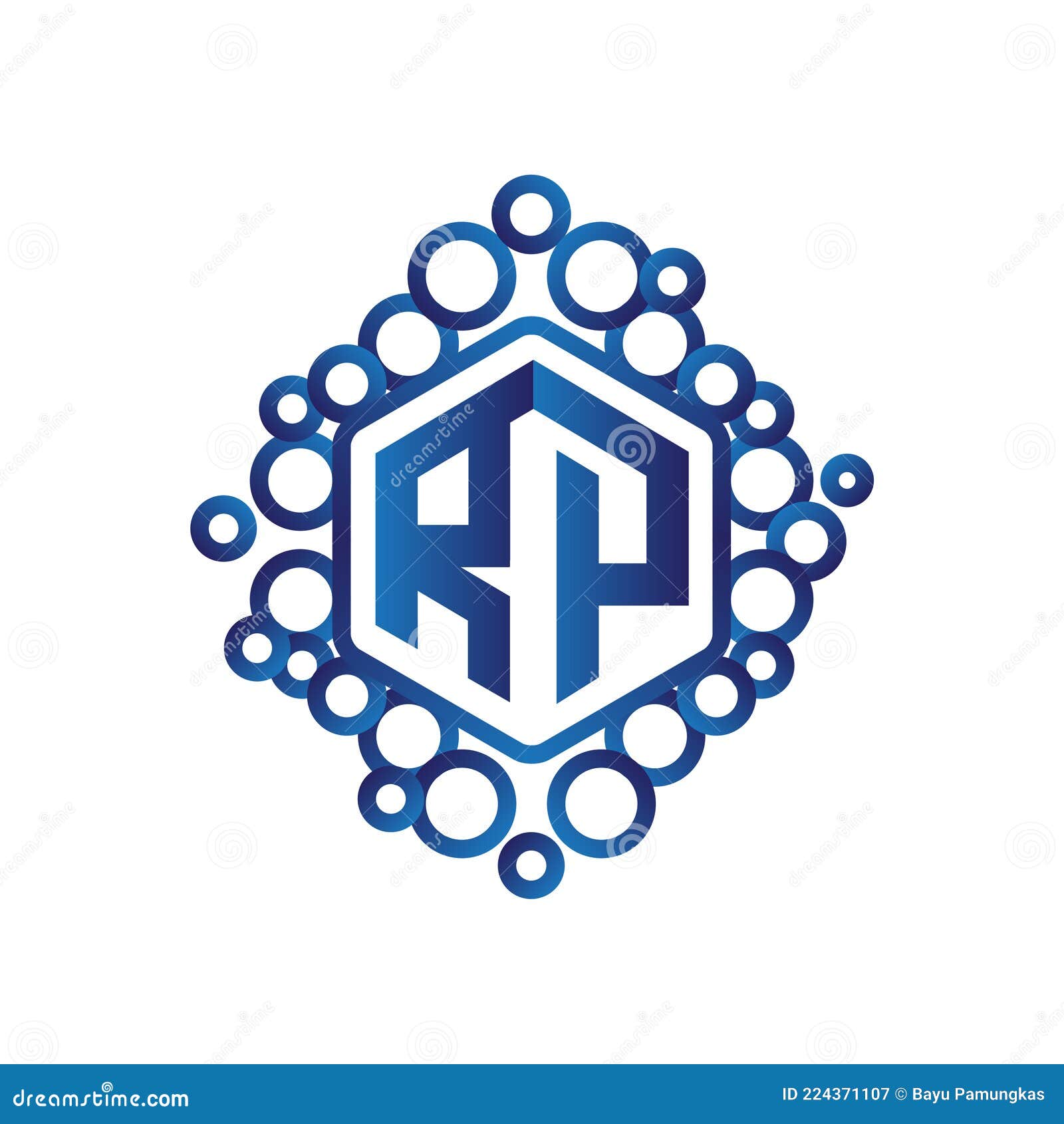 RP Initial Letter Hexagonal Logo Vector Stock Vector - Illustration of ...