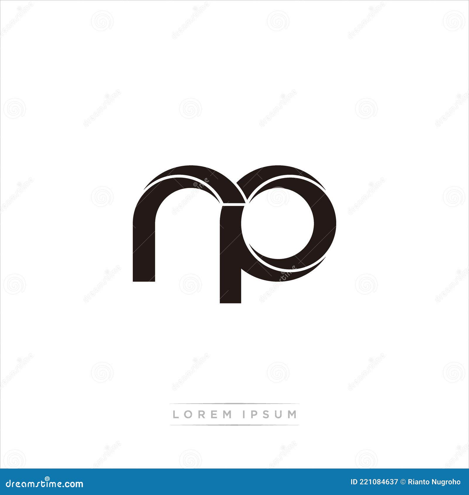 Rp Initial Letter Split Lowercase Modern Monogram Linked Outline ...